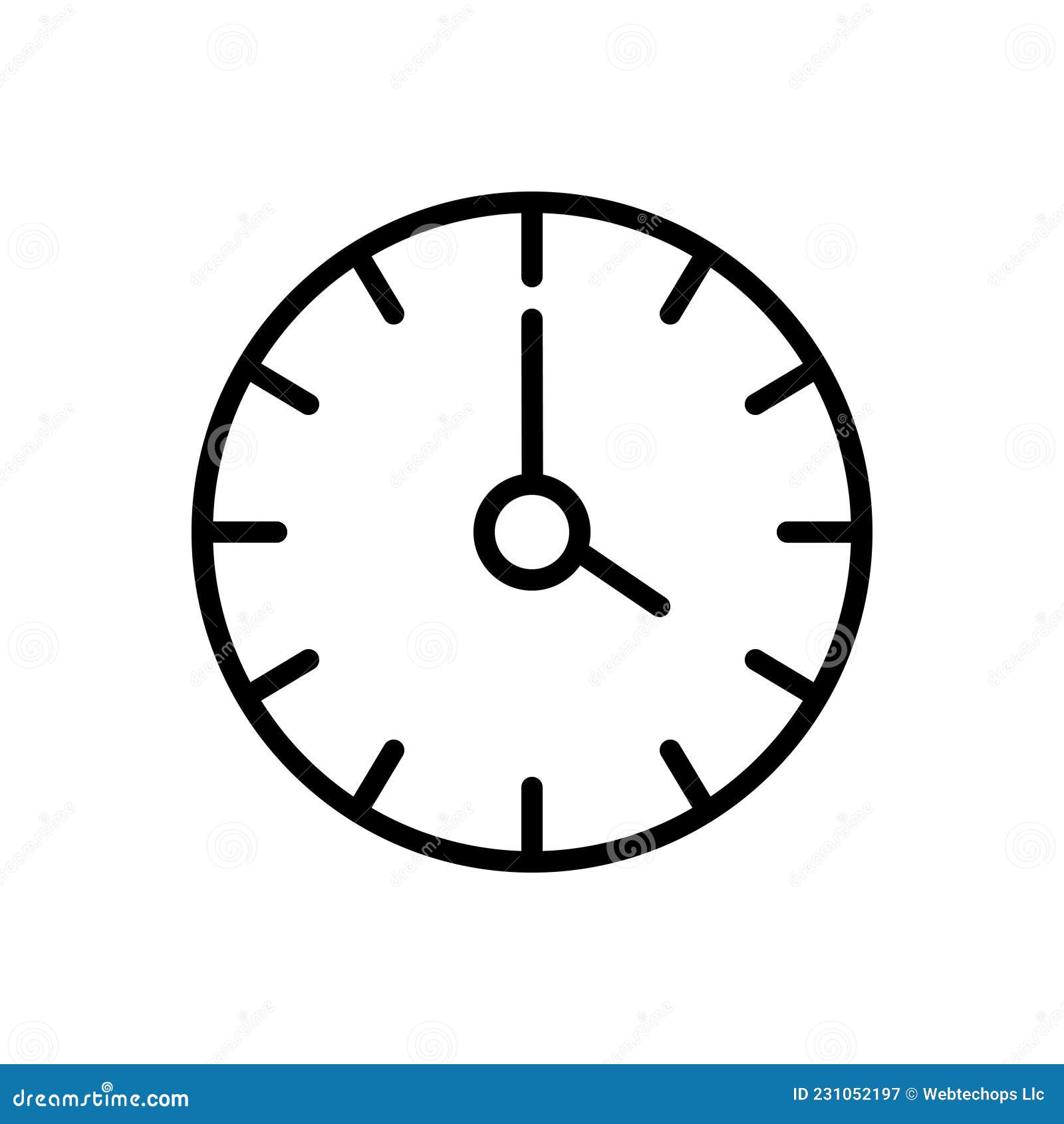 Black Line Icon for Four, Clock and Watch Stock Vector - Illustration ...