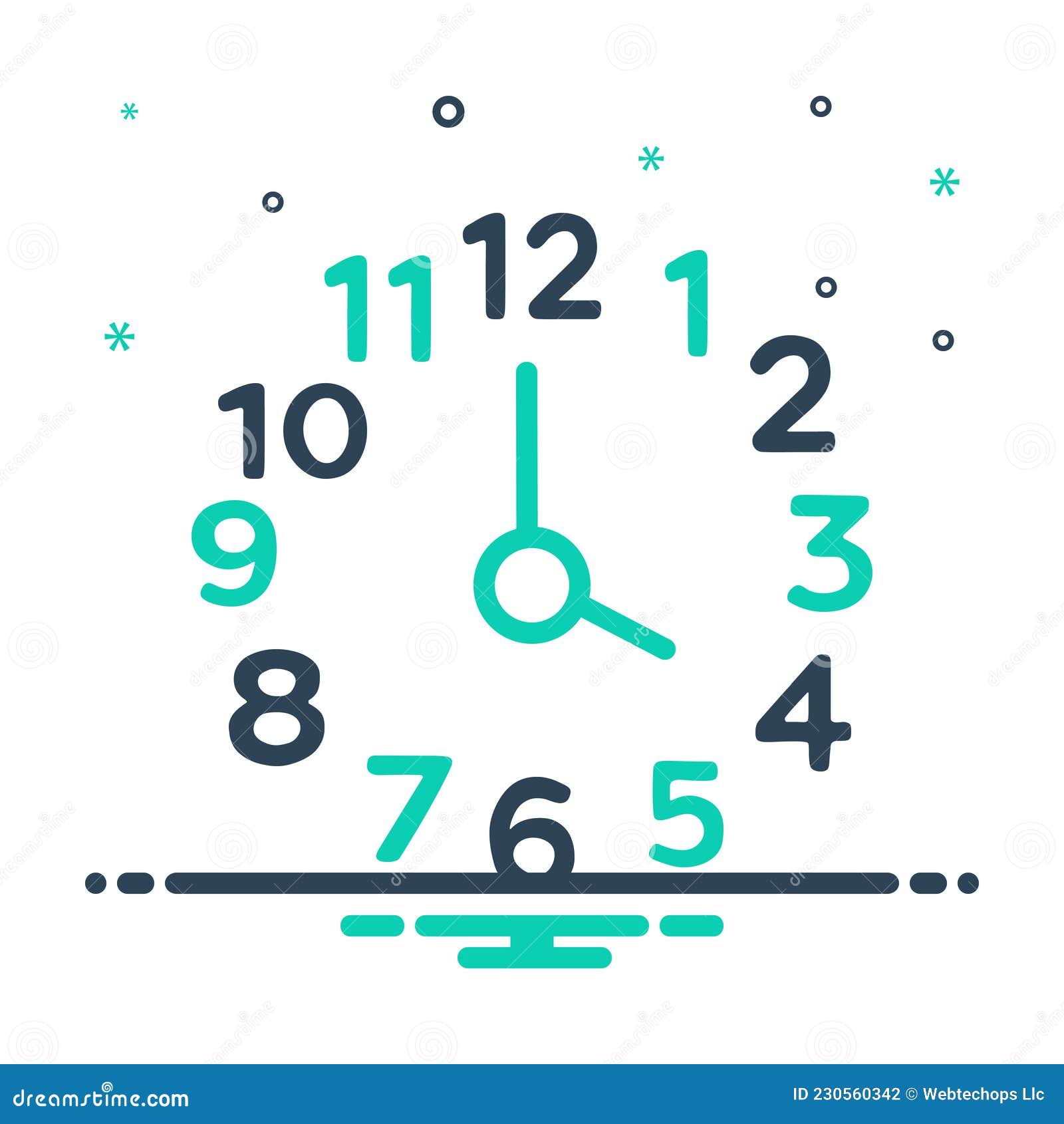 Analog Timer Counting In 5 Seconds Or Minutes Interval Cartoon Vector ...