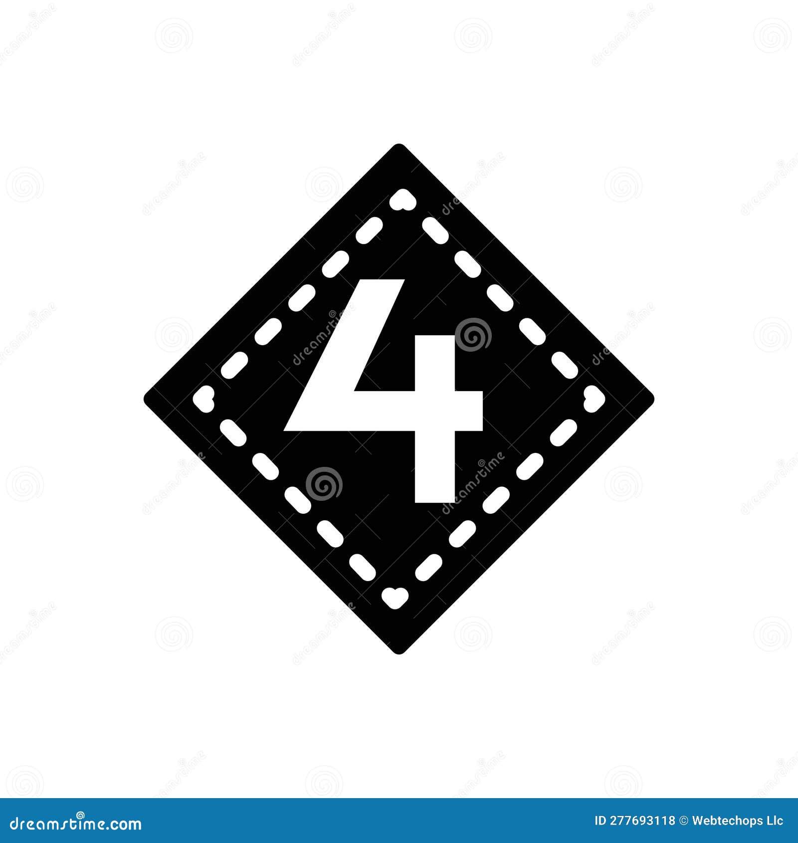 Black Solid Icon for Four, Number and Math Stock Vector - Illustration ...