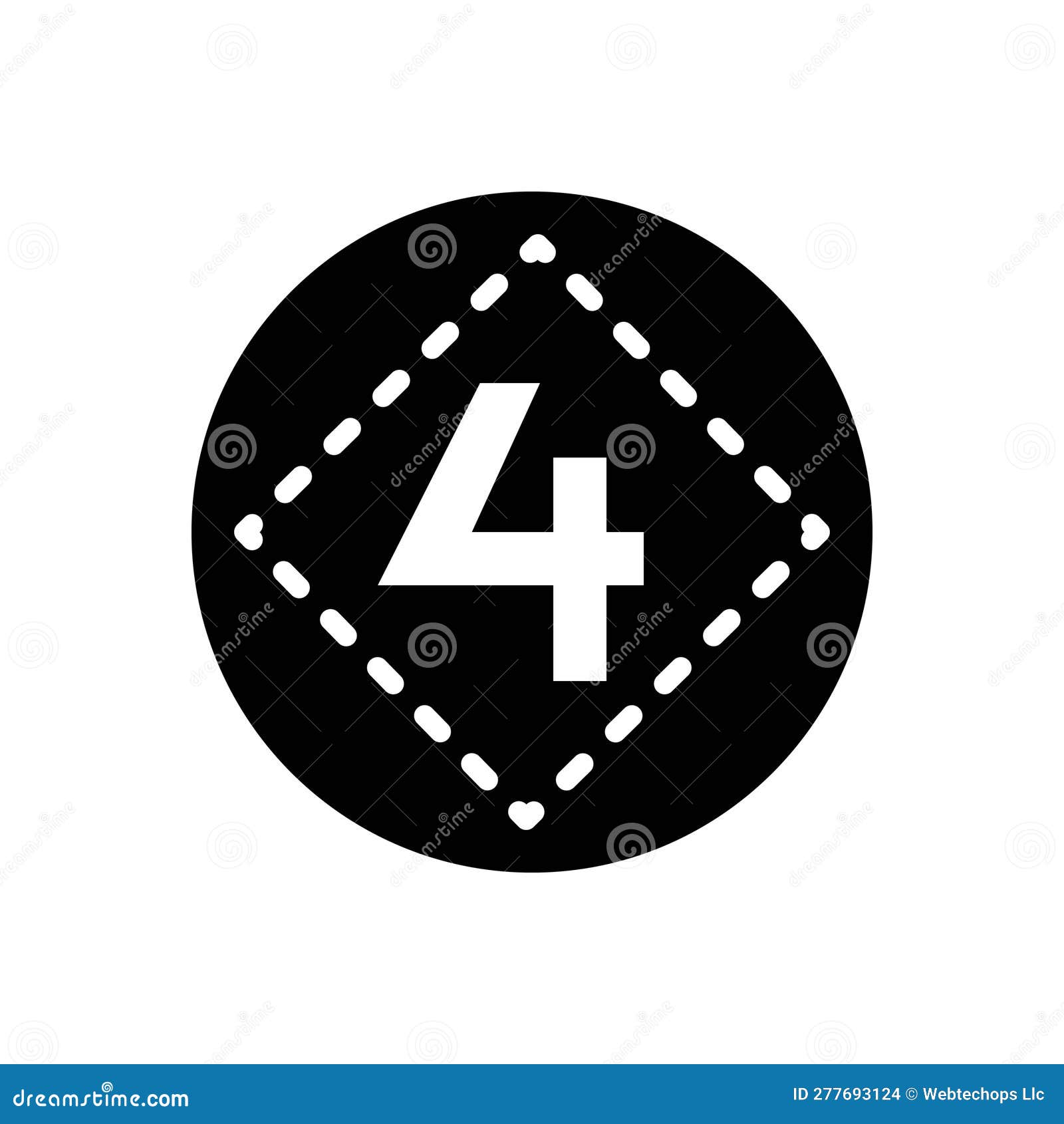 Black Solid Icon for Four, Number and Digit Stock Vector - Illustration ...