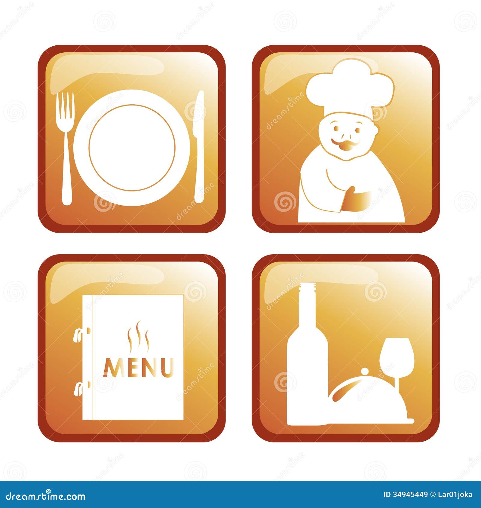 Four icons for menu stock illustration. Illustration of baker - 34945449