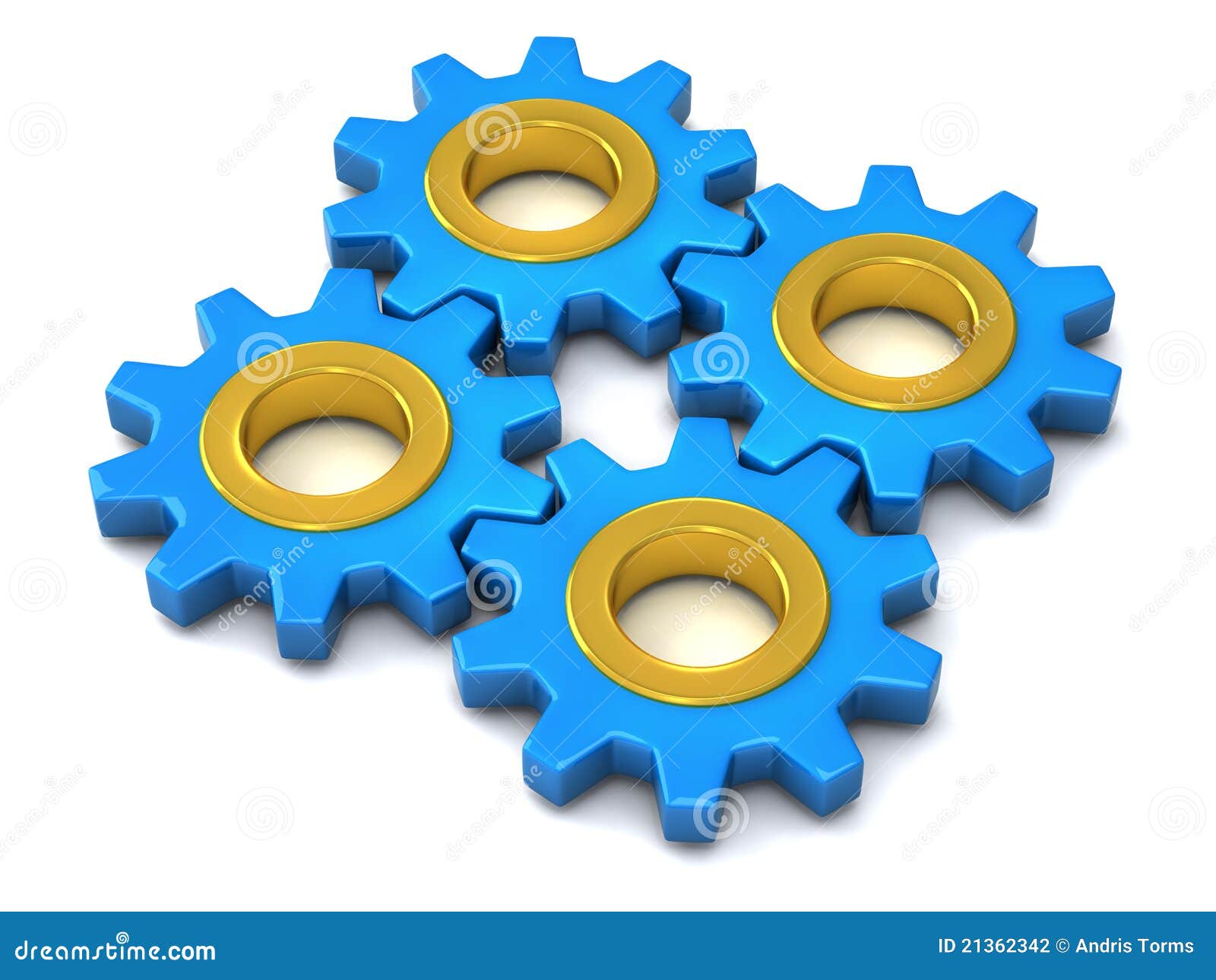 Four Identical Gears Together 3d Stock Illustration - Illustration of ...