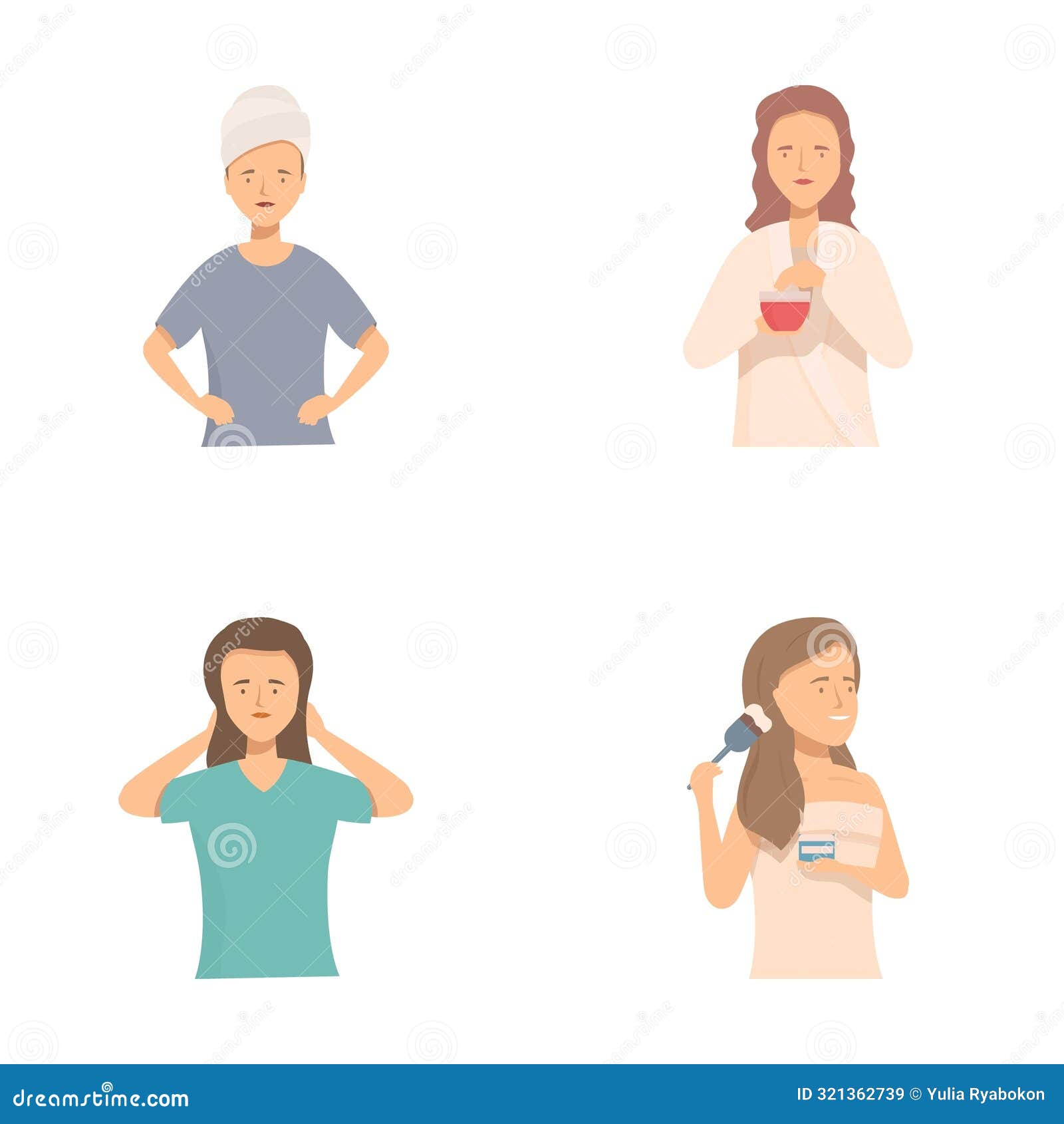 Set of Sick Characters with Symptoms Stock Vector - Illustration of ...