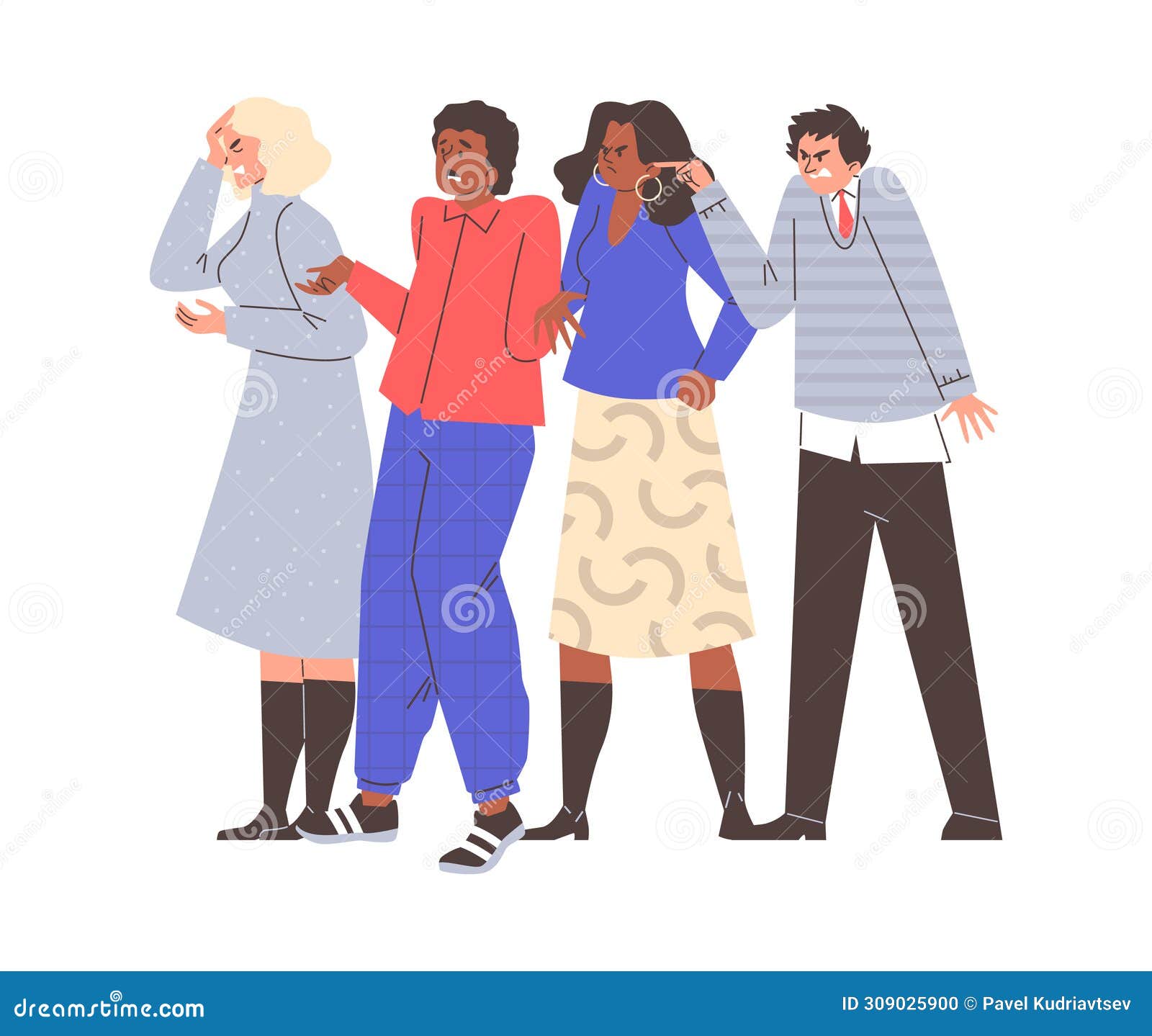 Complex Group Interaction Vector Illustration Stock Vector ...