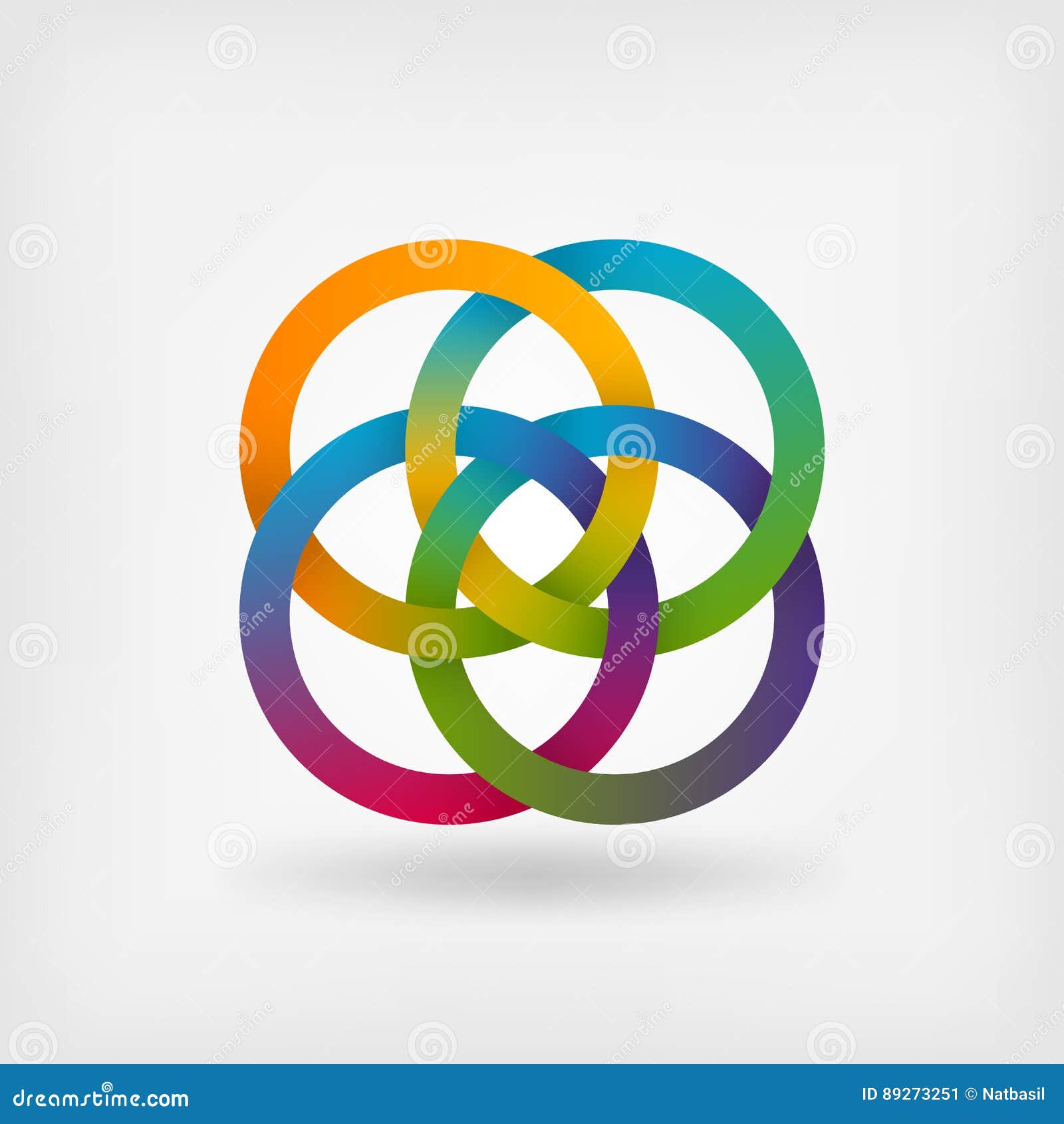 Four Interlocked Rings in Rainbow Colors Stock Vector - Illustration of ...