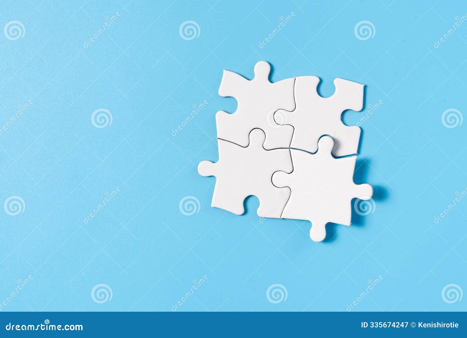 White Puzzle Pieces Lying In Form Of Graph On Blue Background Stock ...