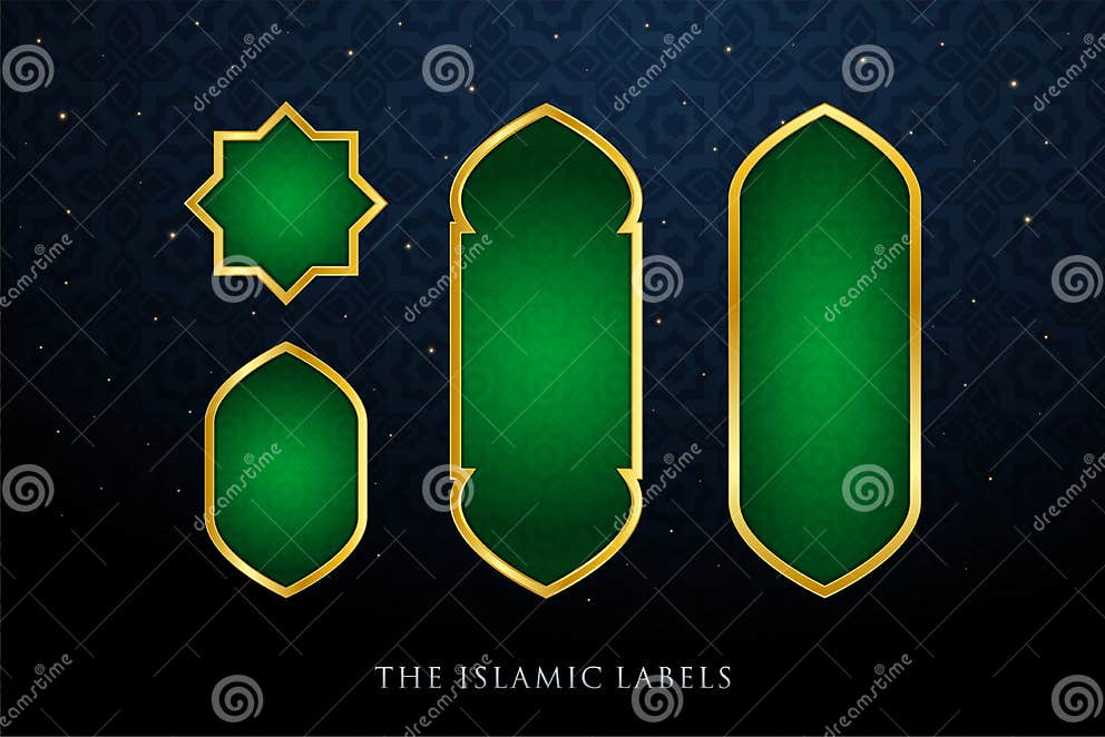 Four Islamic Labels. Vector Illustration Stock Illustration ...