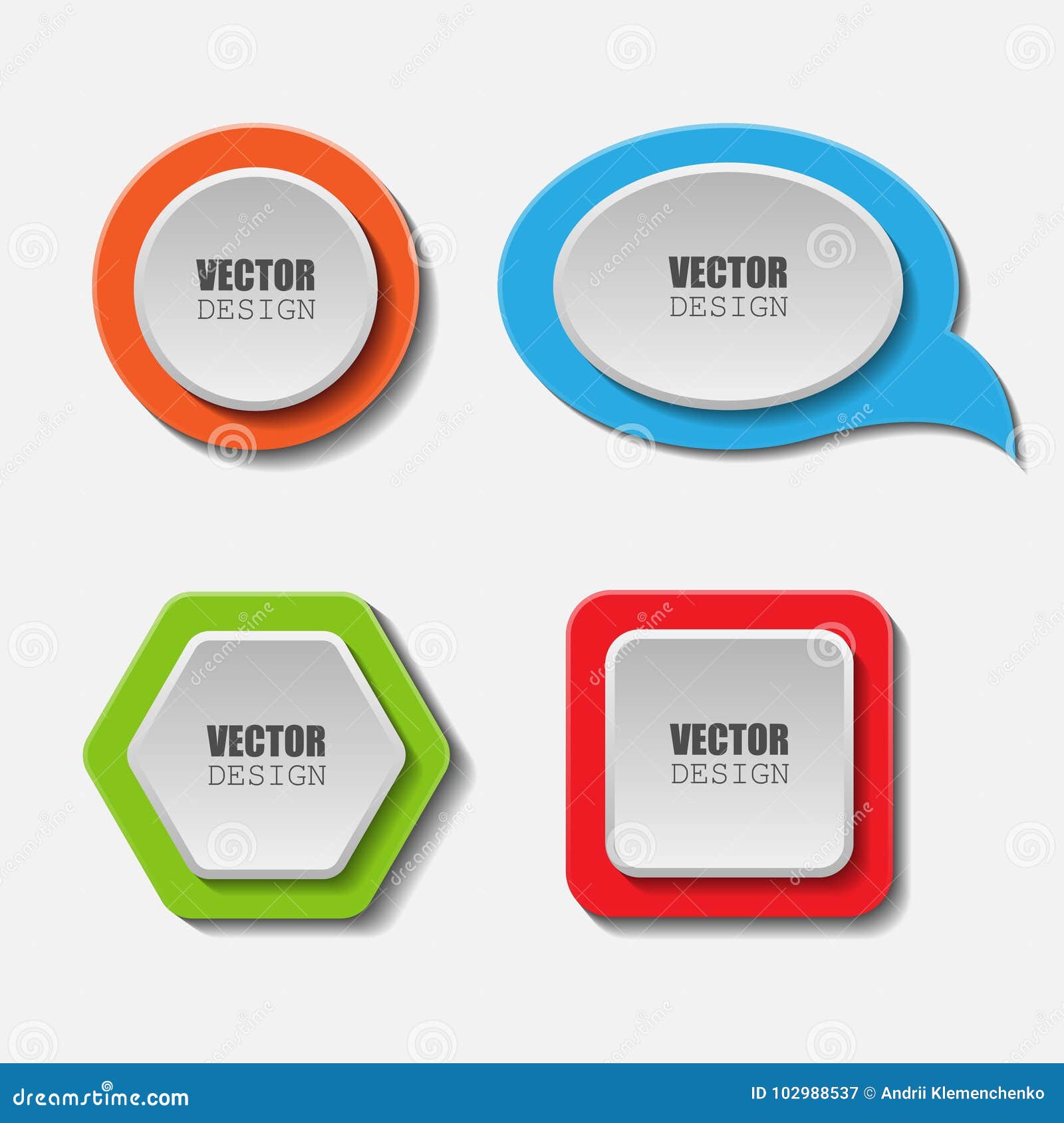 Four Isolated Buttons. Vector Illustration. Stock Vector - Illustration ...