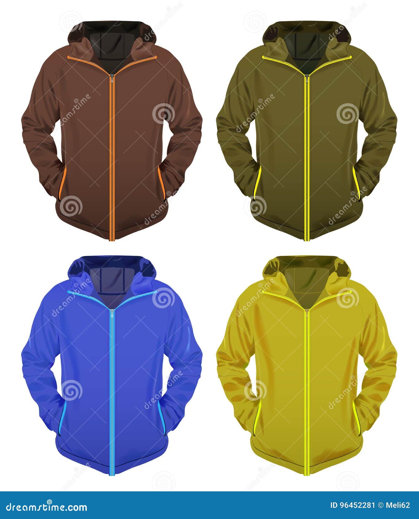 Four jackets set stock vector. Illustration of textile - 96452281