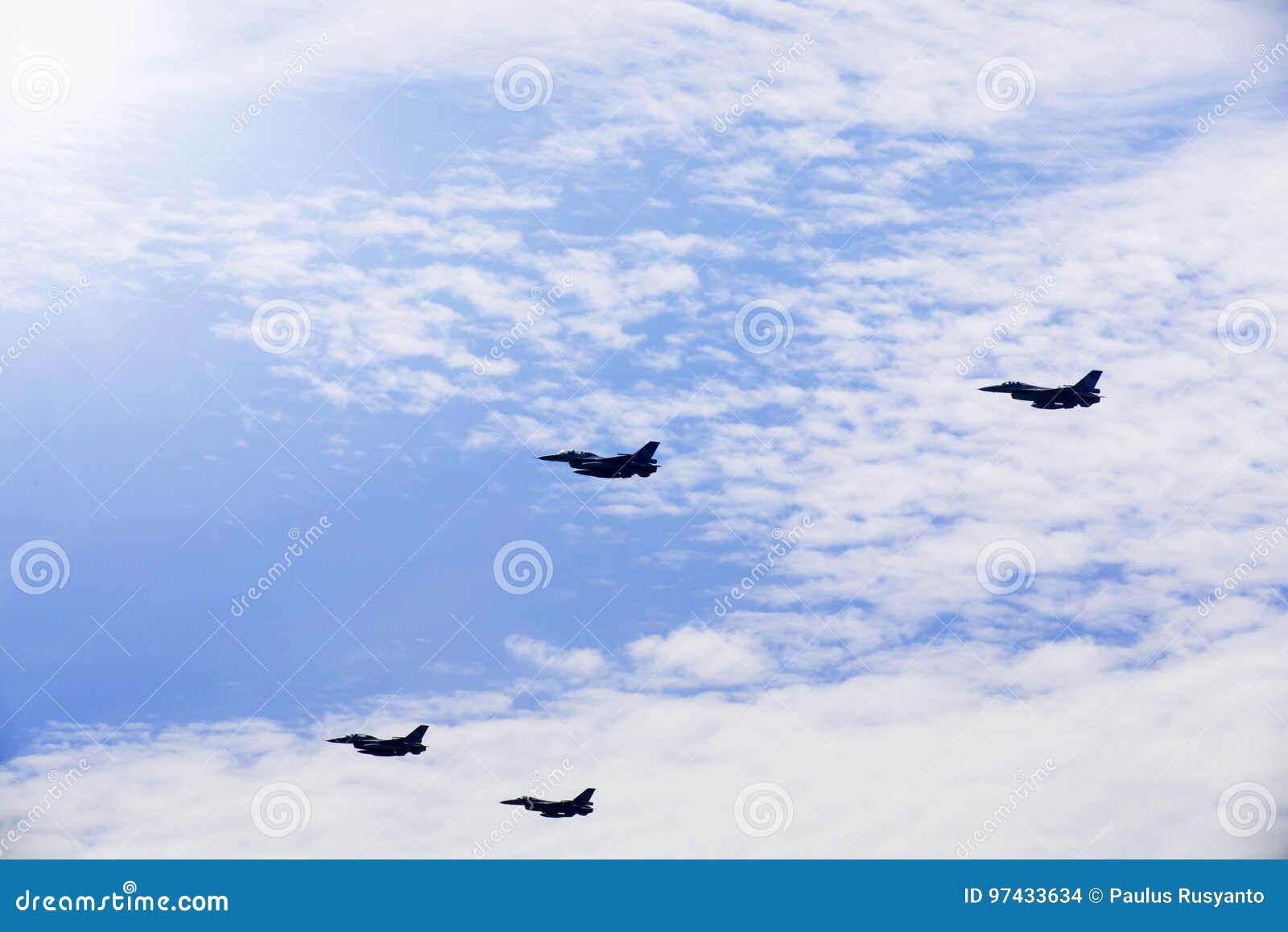 Four Jet Army Planes in the Blue Sky Stock Photo - Image of exhibition ...