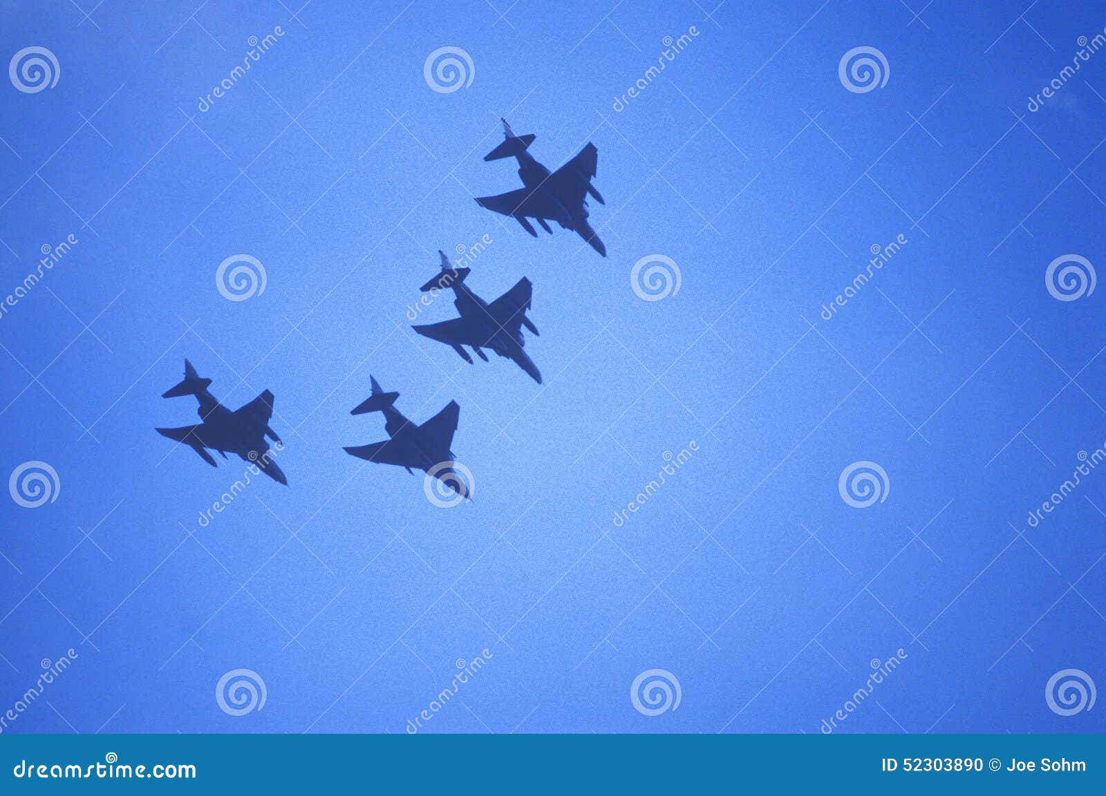 Formation Of Four Jet Aircraft In Aerobatic Team. Royalty-Free Stock ...