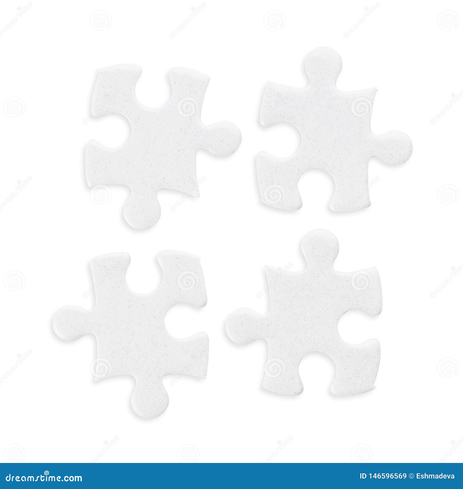 Four Jigsaw Puzzle Pieces Set Isolated with Clipping Path Stock Image ...