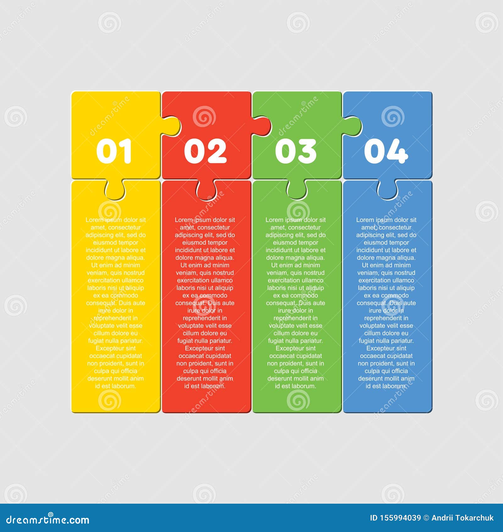 Four Jigsaw Puzzle Template Process Text Space Stock Vector ...