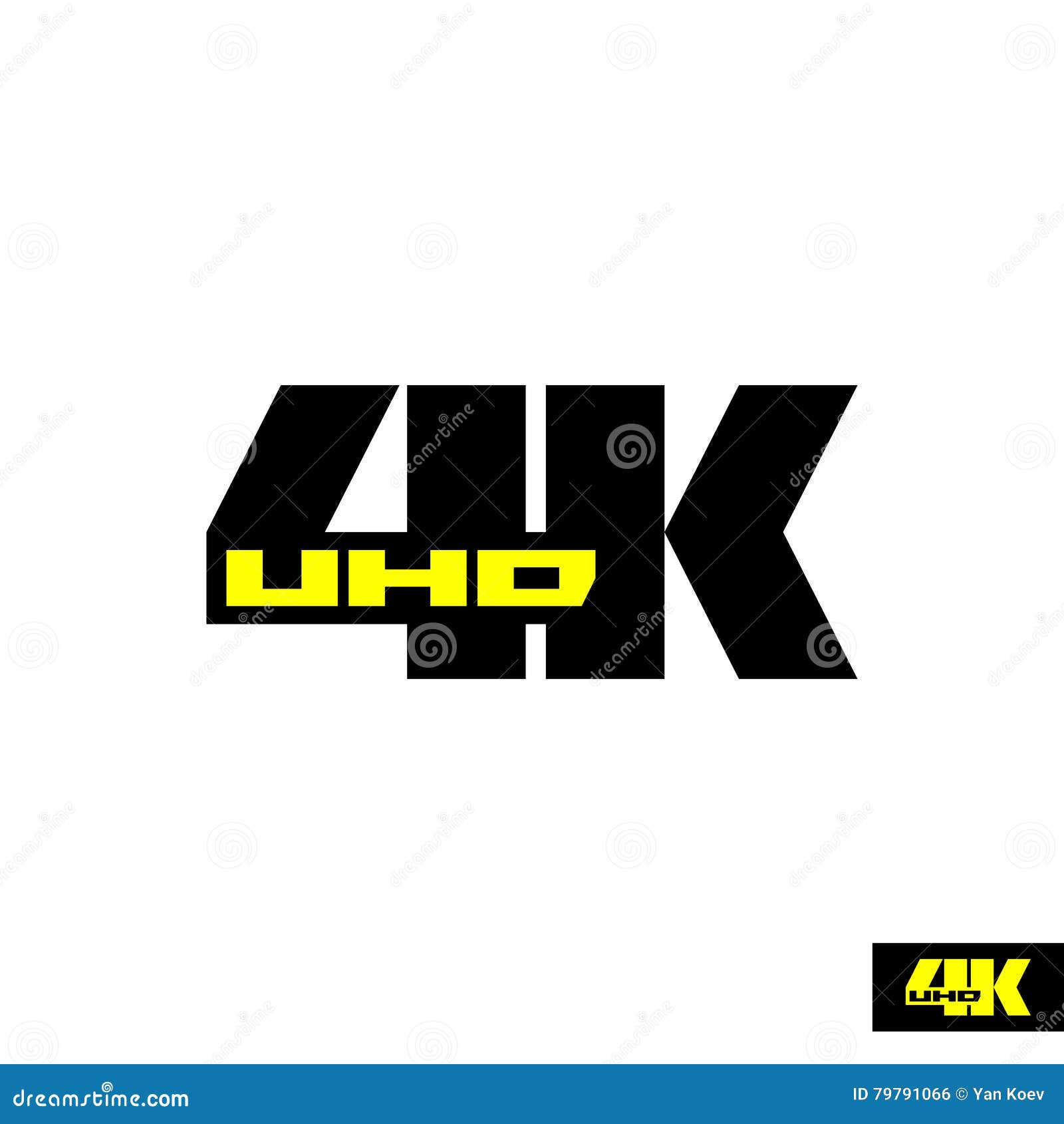 Four K 4K Sign Label. TV Emblem. Stock Vector - Illustration of symbol ...