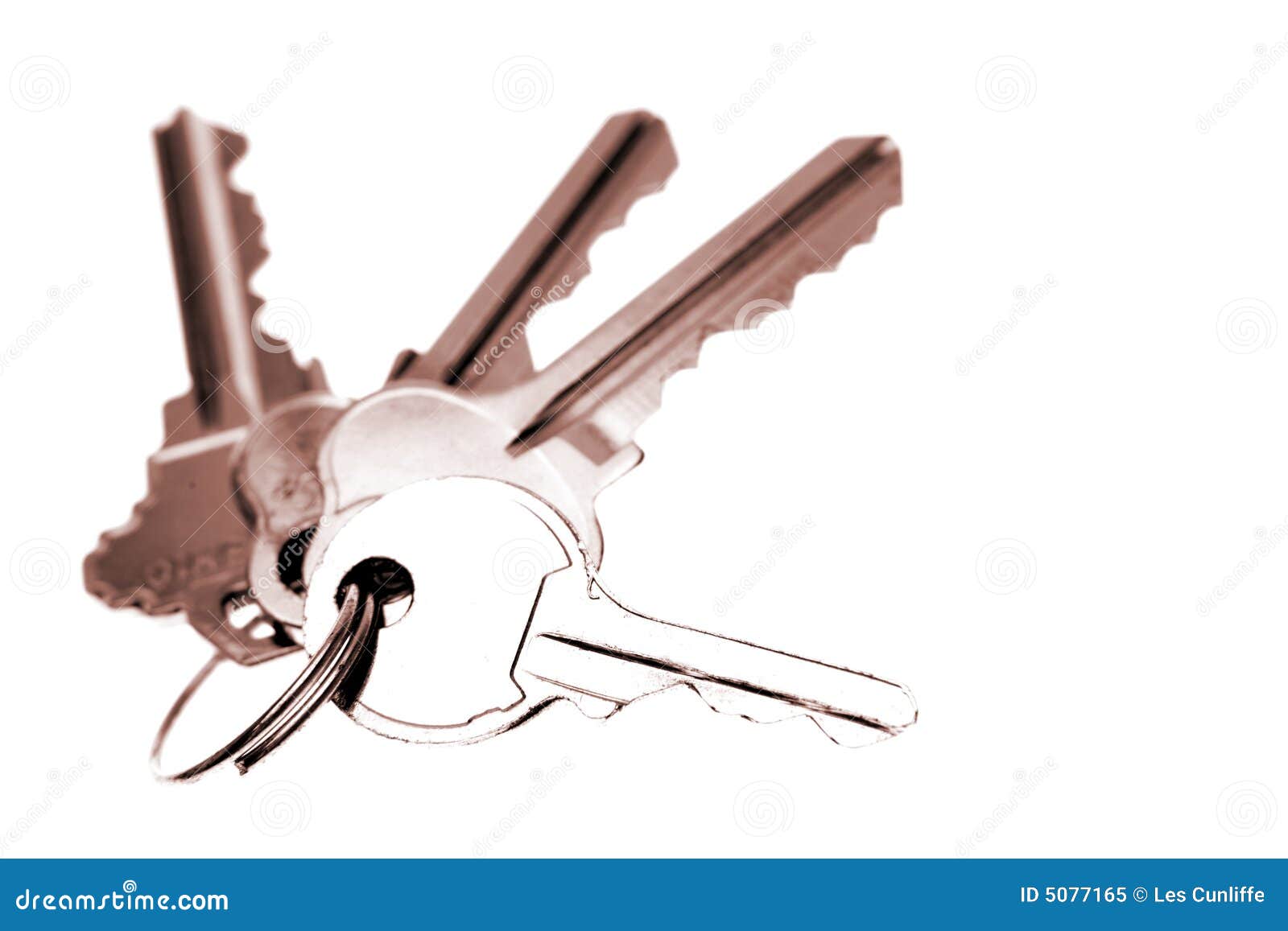 Four keys stock image. Image of locksmith, keyring, cutout - 5077165
