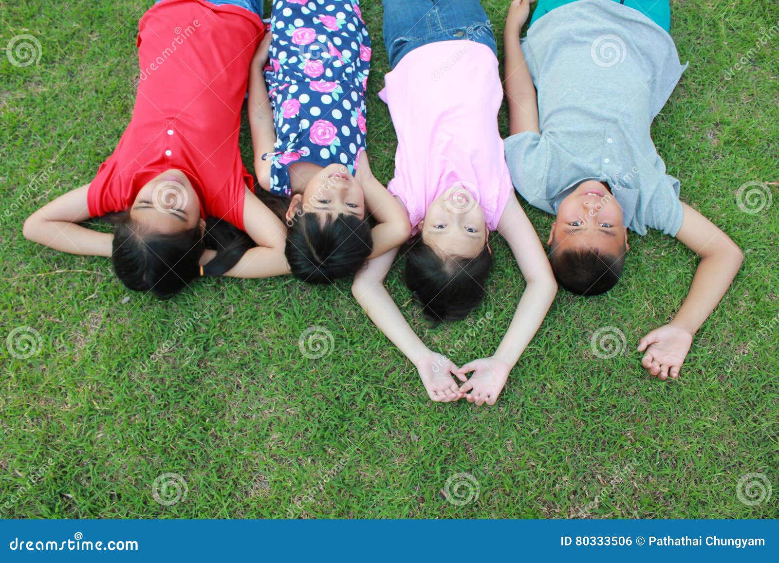 Four Kids Having Fun in the Park. Stock Photo - Image of funny, four ...
