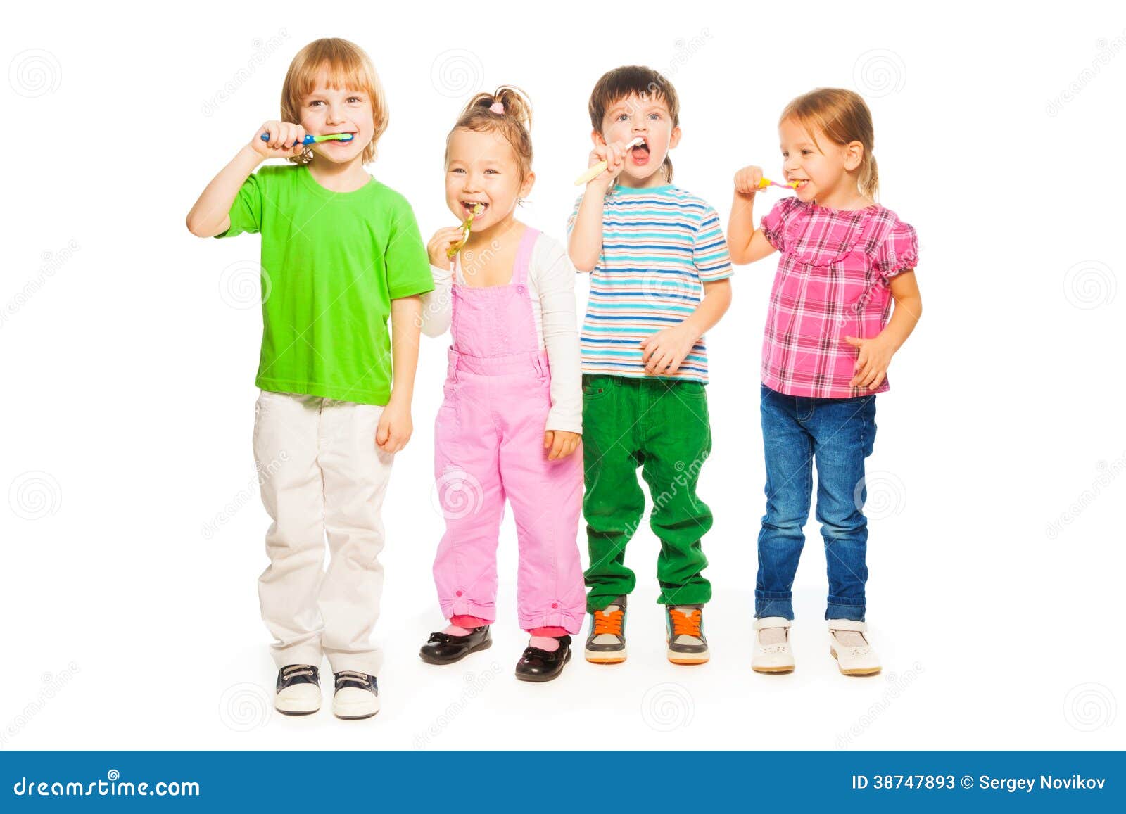 Four Kids Isolate Kids Isolate on White Stock Image - Image of fresh ...