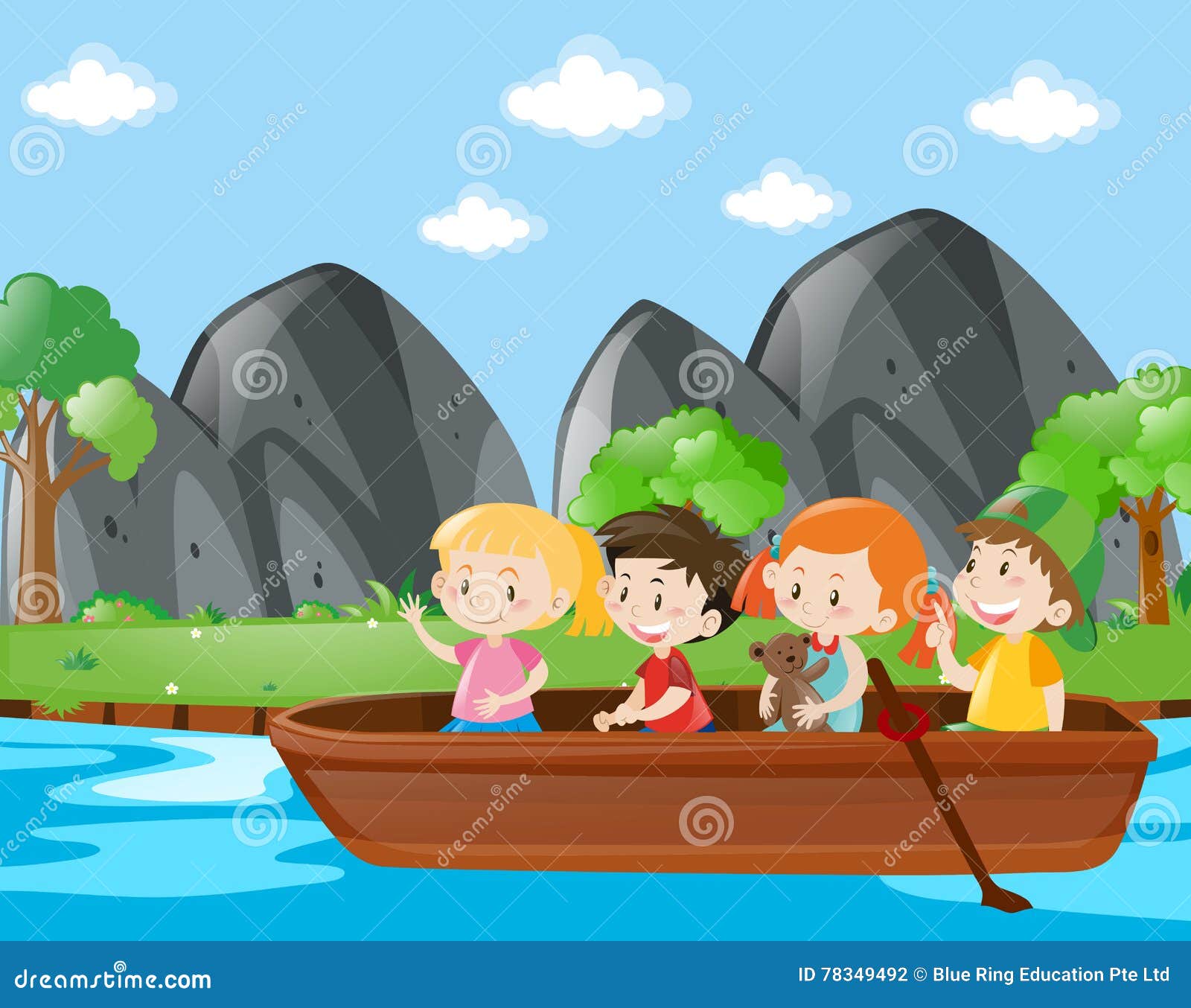 Four River Turtles Crawled Out Onto The River Bank To Bask In The Sun ...