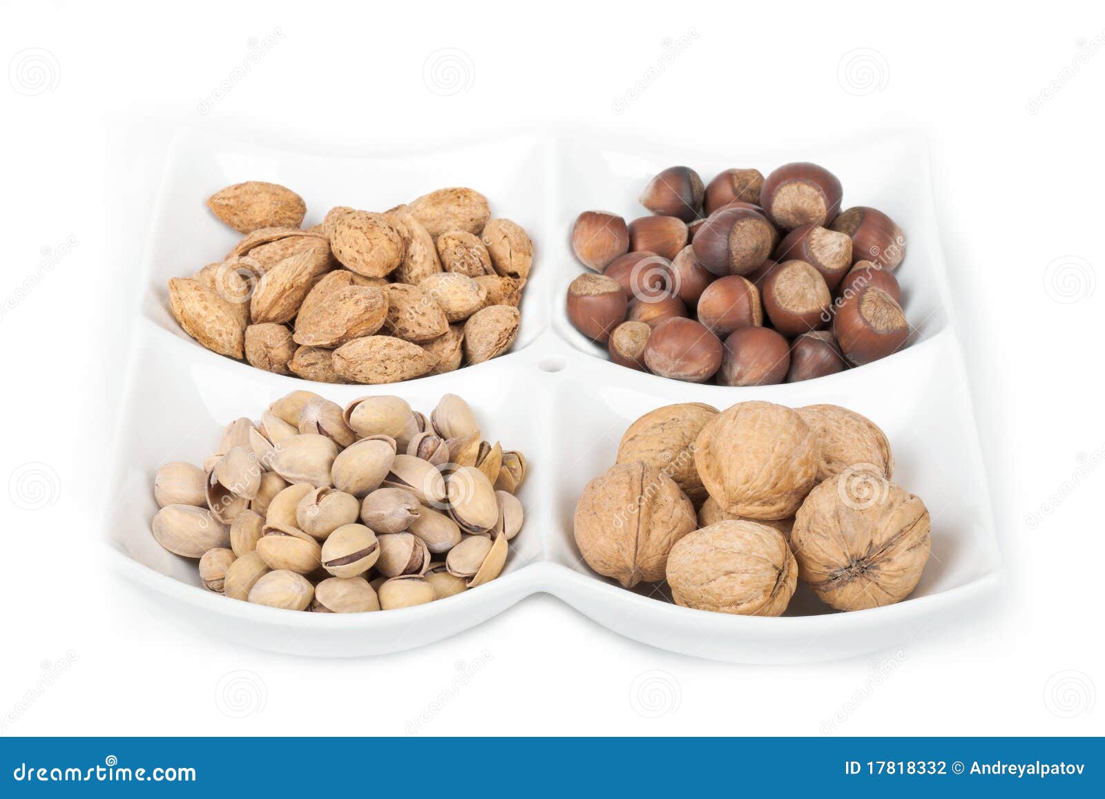 Four kinds of popular nuts stock photo. Image of salt - 17818332