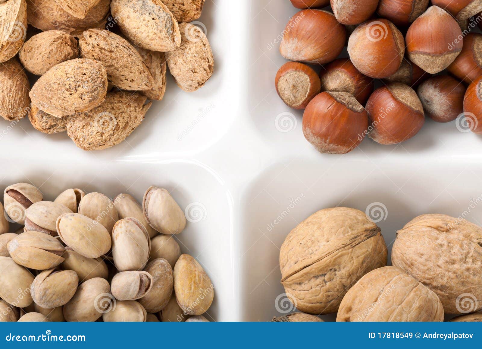 Four kinds of popular nuts stock image. Image of popular - 17818549