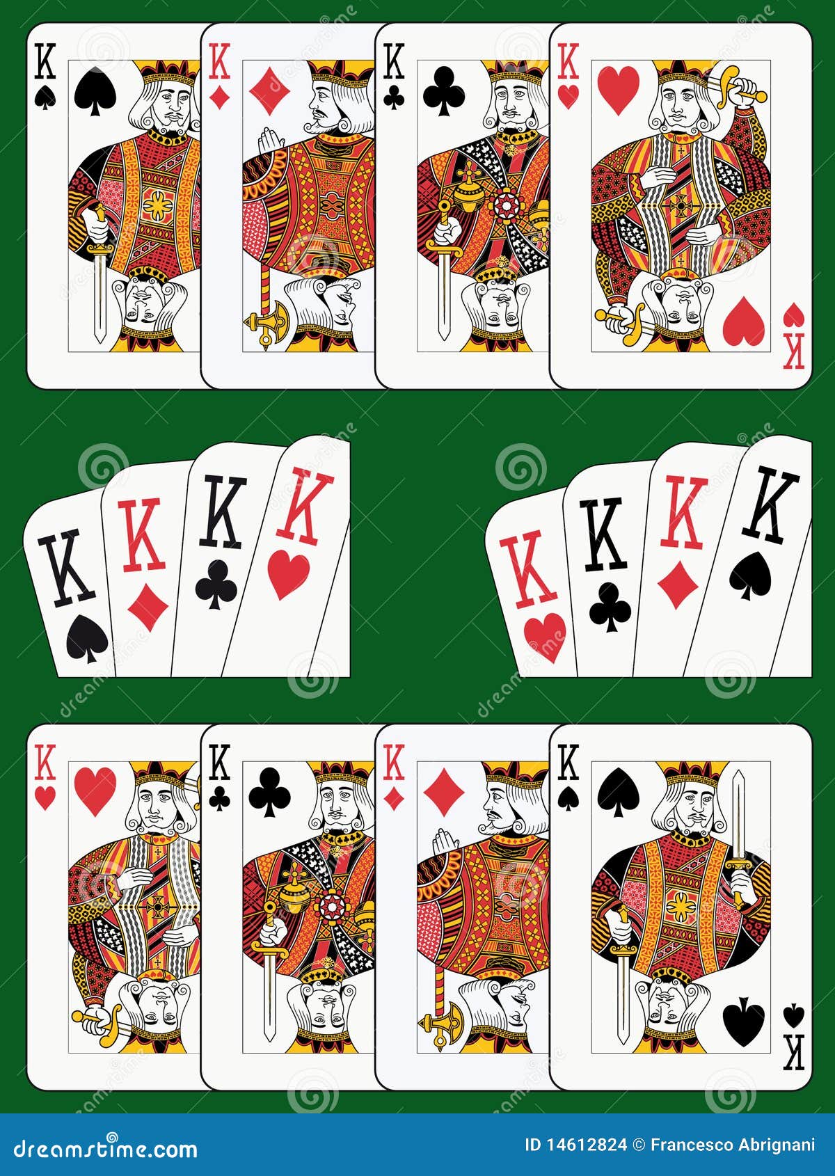 Four Kings stock vector. Illustration of luck, diamond - 14612824