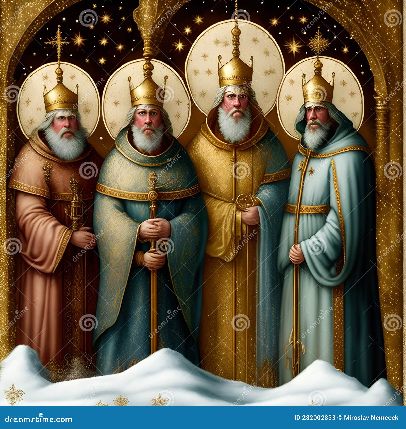 Four Kings, Generative AI Illustration Stock Illustration ...