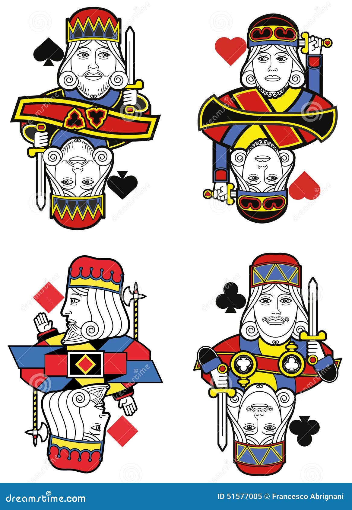 Four Kings no card stock vector. Illustration of casino - 51577005
