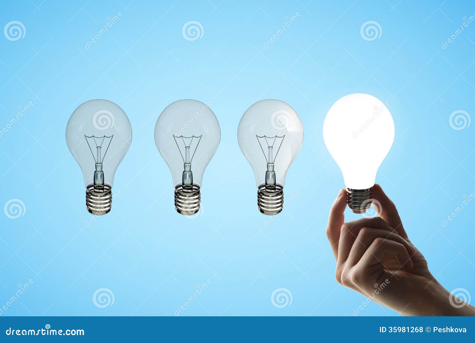 Four lamps stock photo. Image of bulb, glowing, human - 35981268