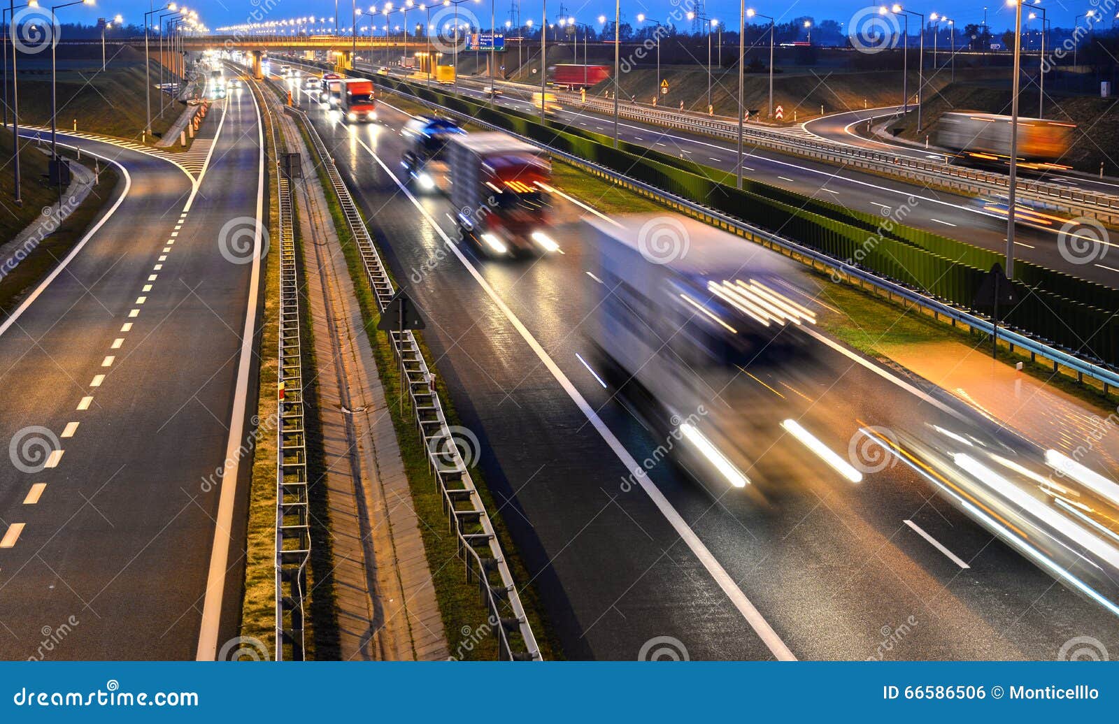 Four Lane Controlled-access Highway in Poland Stock Photo - Image of ...
