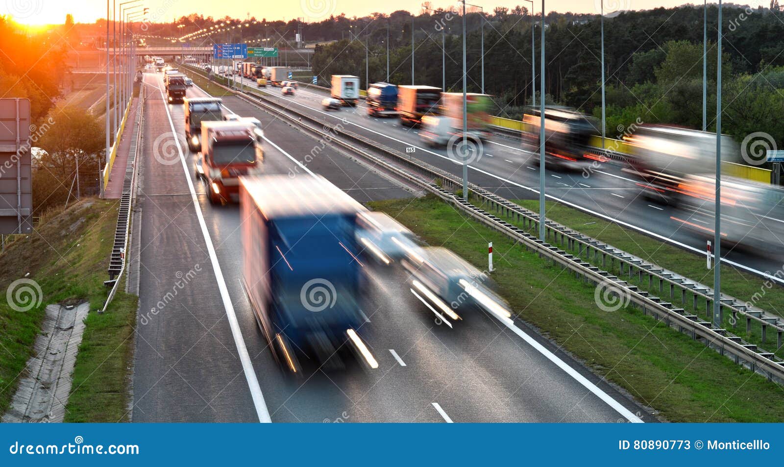 Four Lane Controlled-access Highway in Poland Stock Image - Image of ...