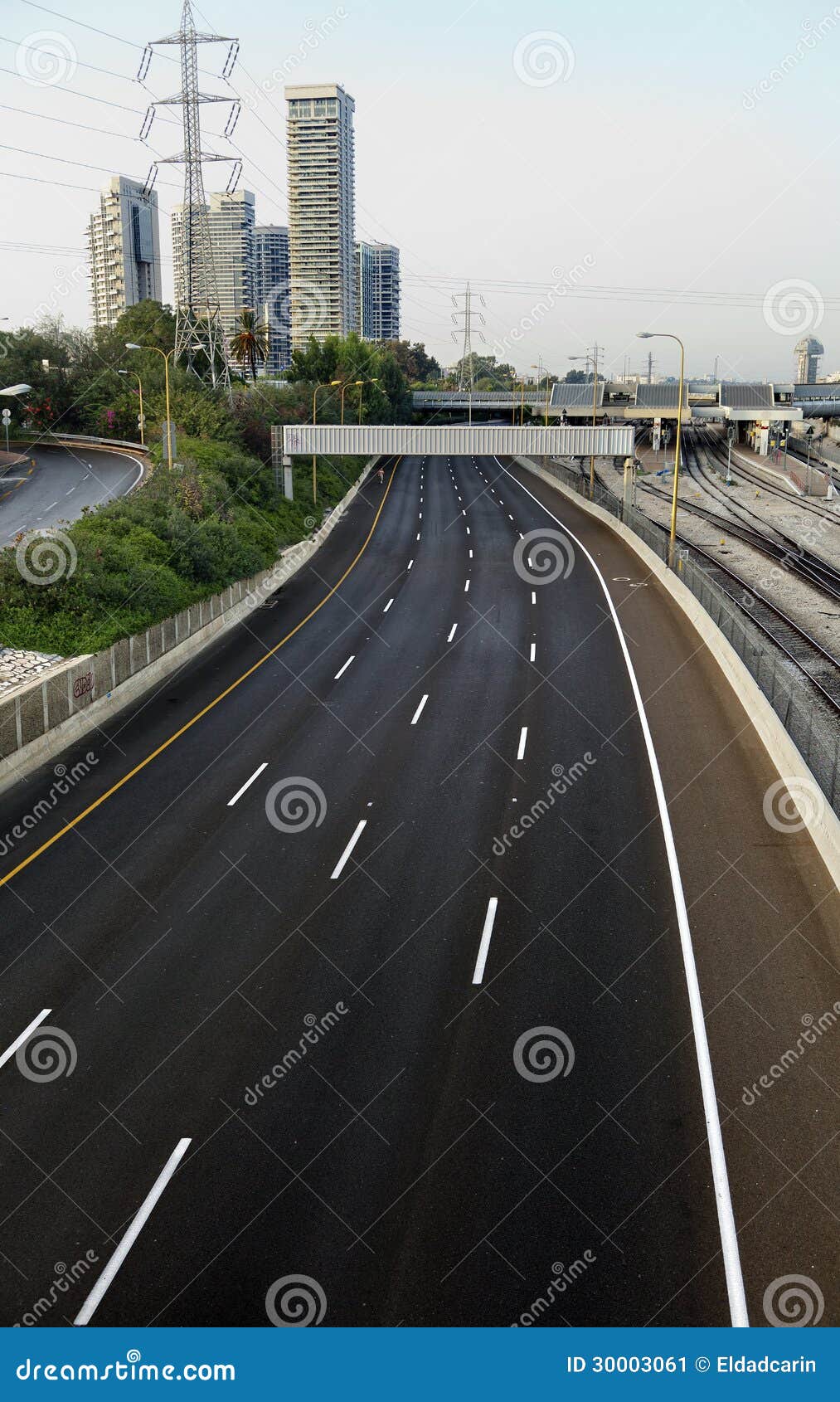 Empty Four Lane Highway stock image. Image of asphalt - 30003061