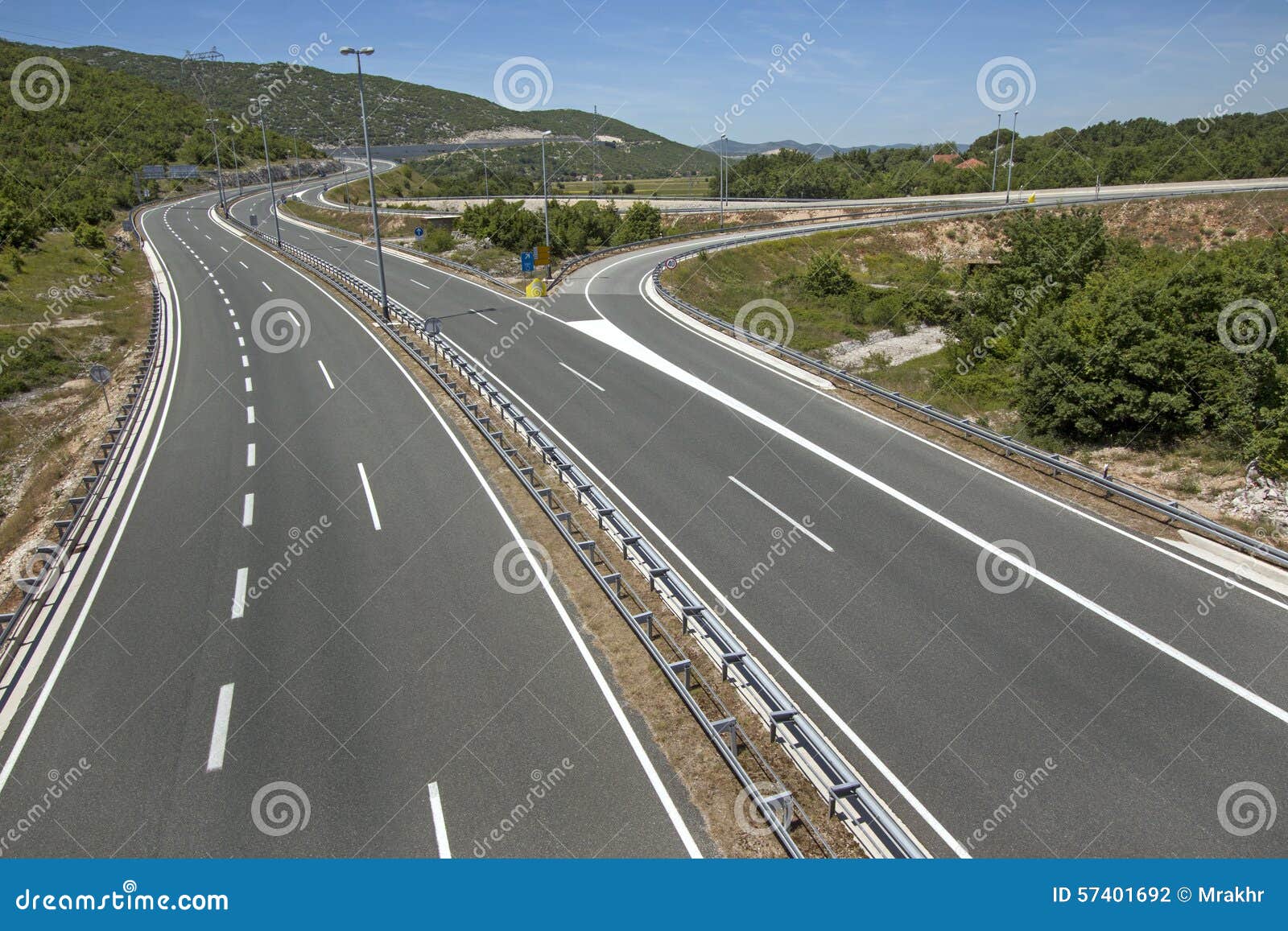 Four lane road stock photo. Image of freeway, modern - 57401692