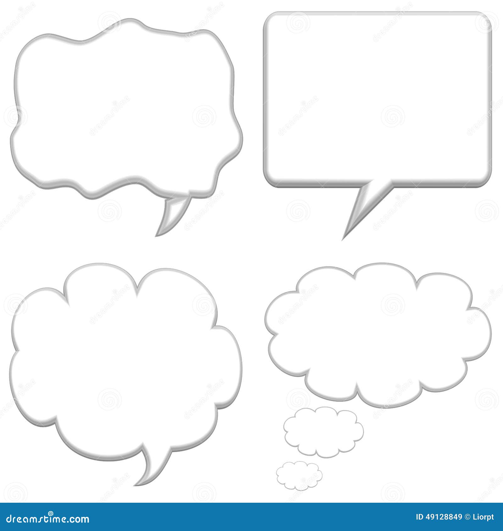 Four large speech bubbles stock illustration. Illustration of icon ...