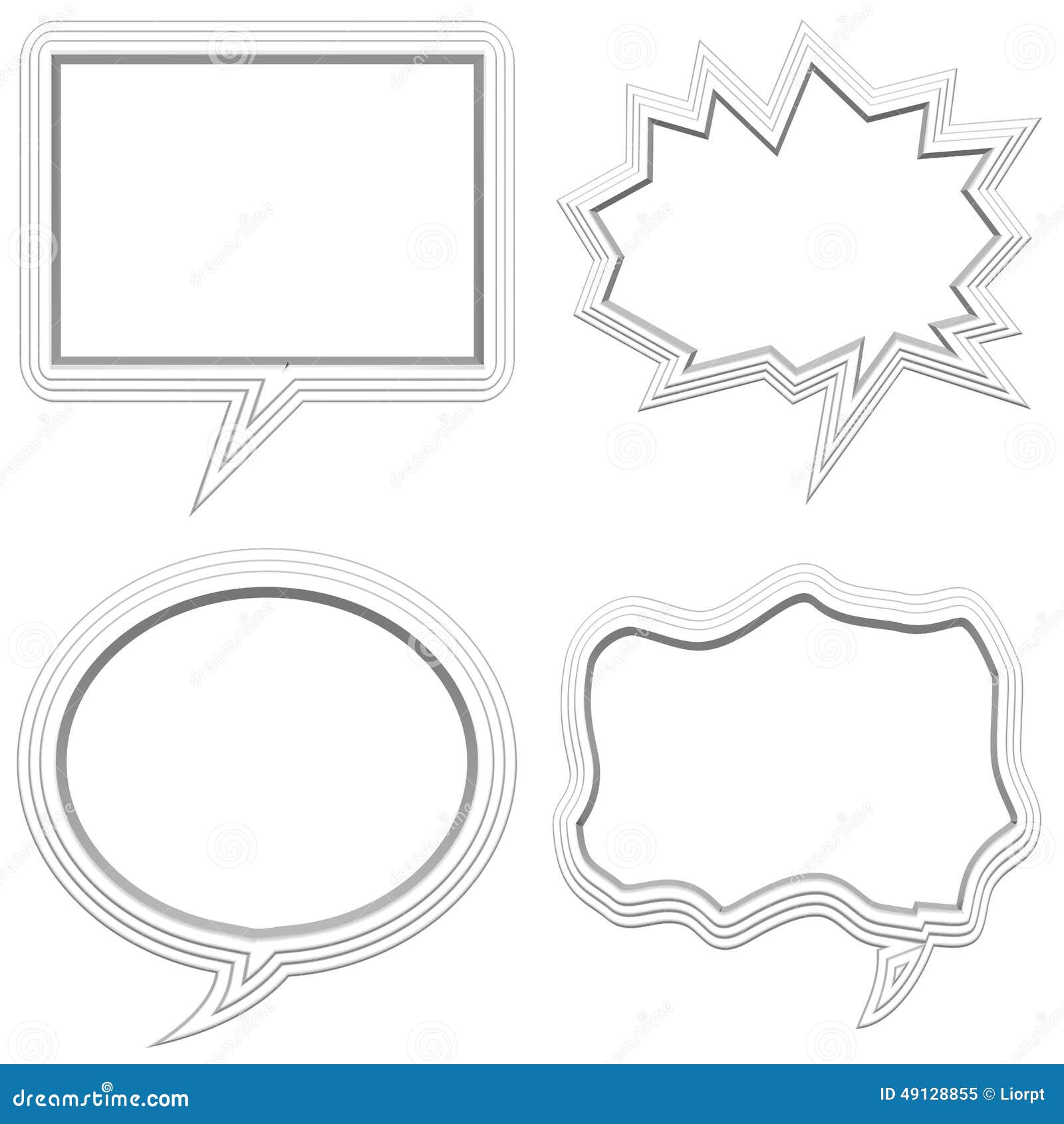 Four large speech bubbles stock illustration. Illustration of white ...
