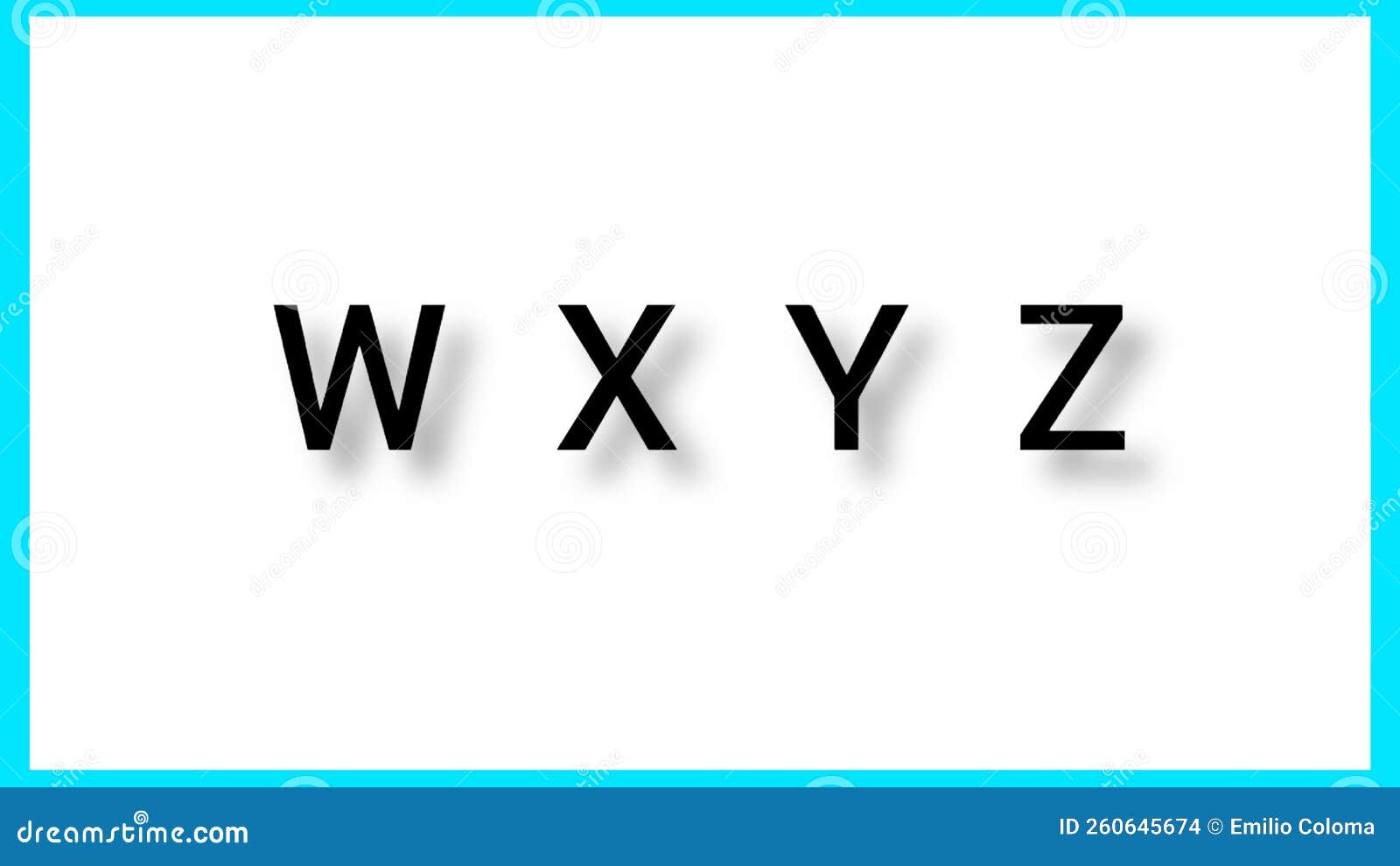 The Four Last Letter in Alphabets Stock Illustration - Illustration of ...