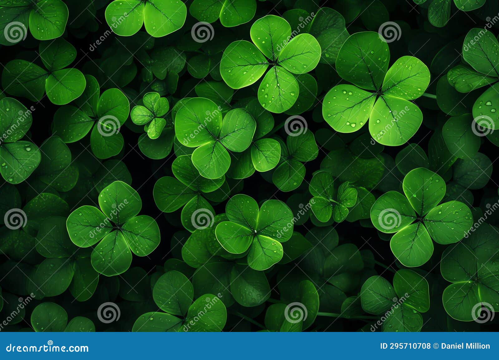 A Four Leaf Clover Background Digital Paper Stock Illustration ...