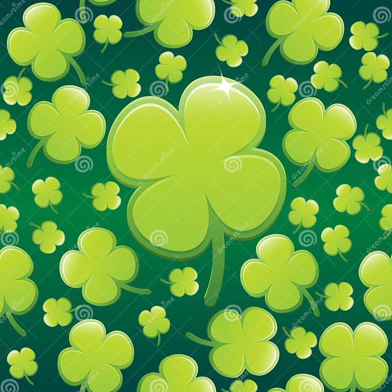 Four Leaf Clover Background EPS Stock Vector - Illustration of drunk ...