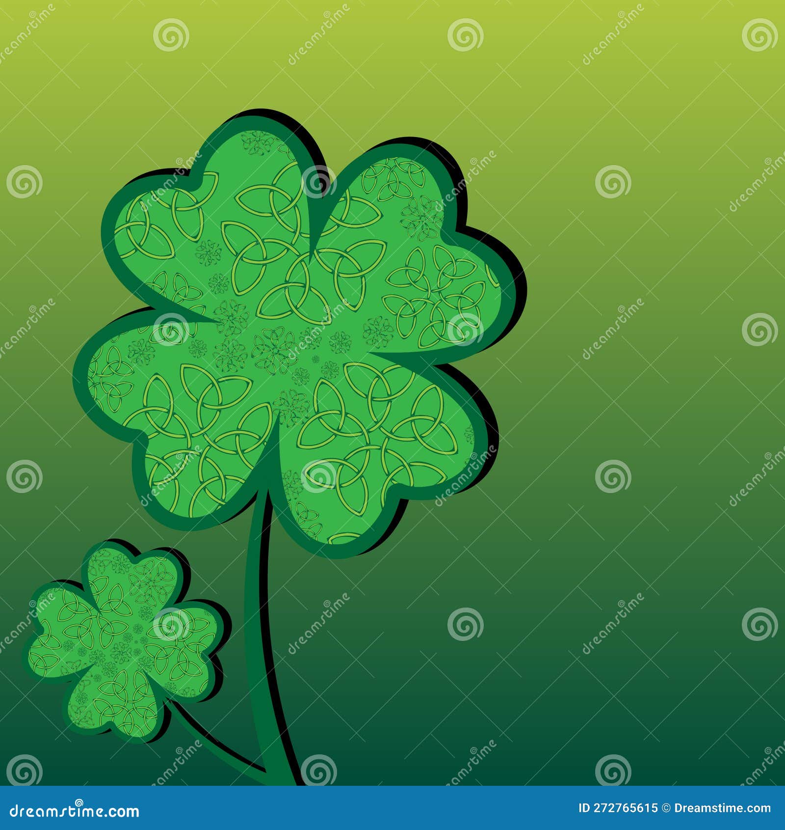 Four Leaf Clover with Celtic Knots Inside. Viking, Medieval Style ...