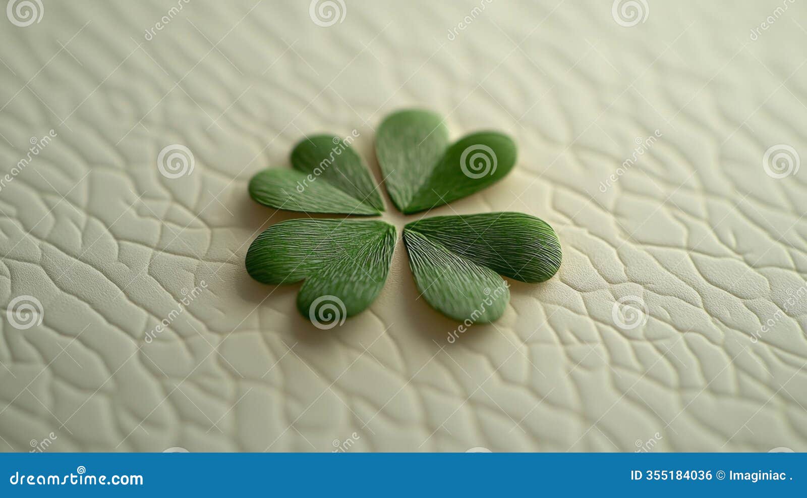 Four Leaf Clover on Cream Textured Surface Stock Illustration ...