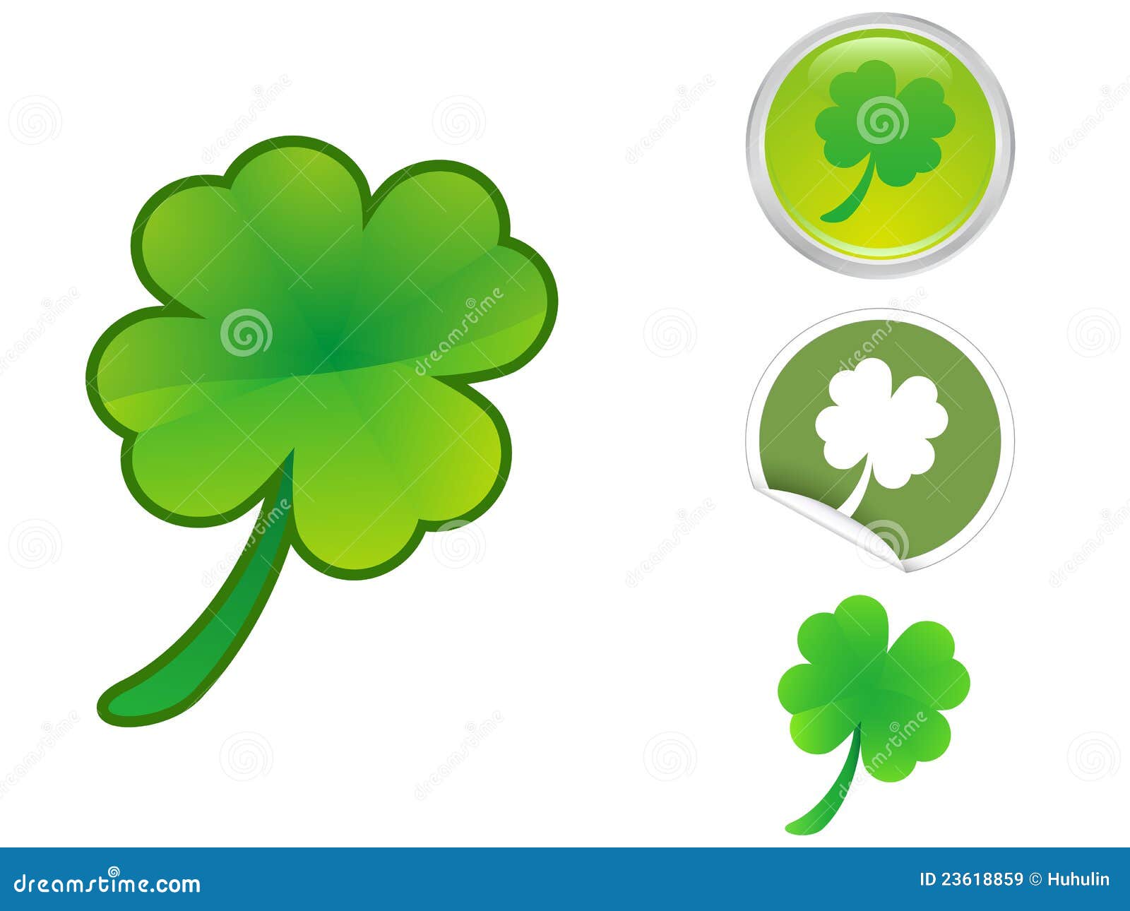 Four Leaf Clover icon stock vector. Illustration of isolated - 23618859