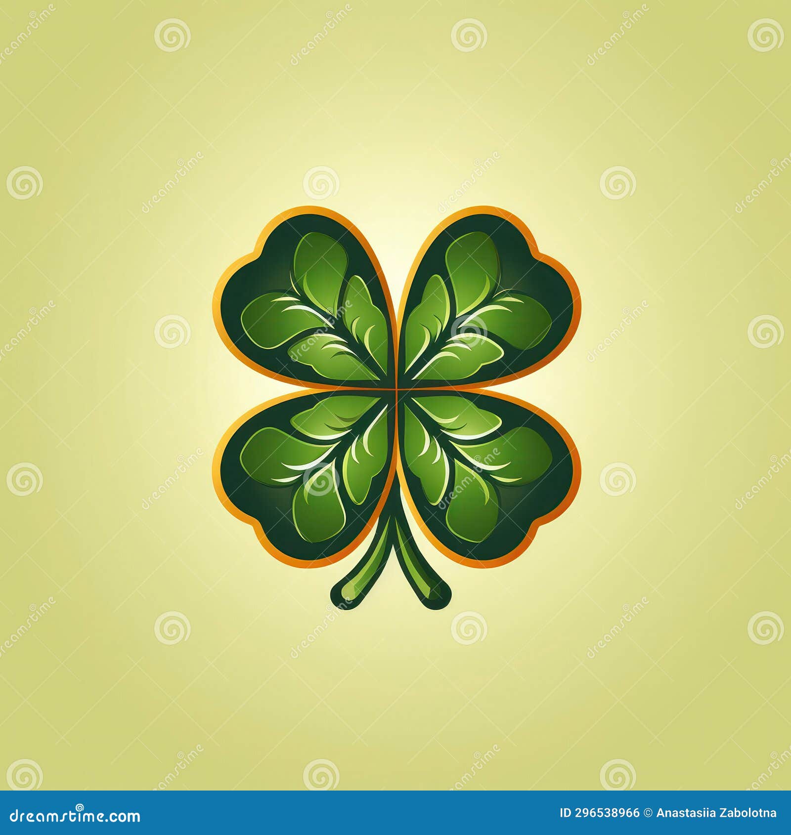 Four Leaf Clover Icon Green Logo. Generative AI Stock Illustration ...