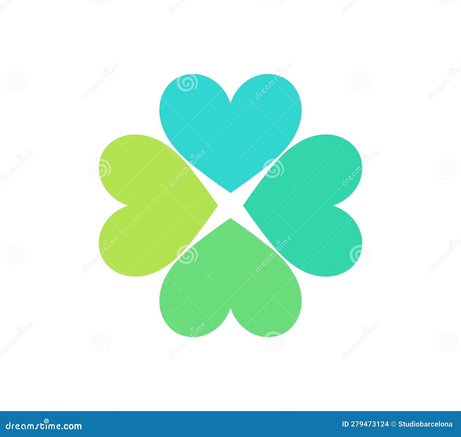 Four Leaf Clover Icon Symbol. Stock Vector - Illustration of flat ...