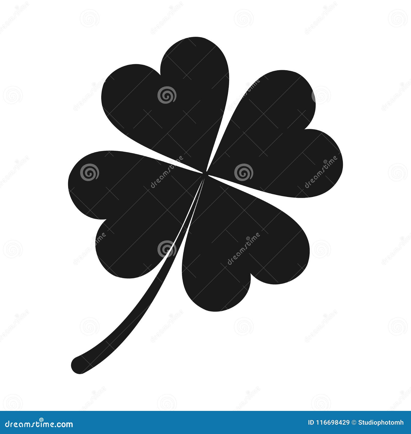 Four Leaf Clover Icon Vector Stock Vector - Illustration of ireland ...