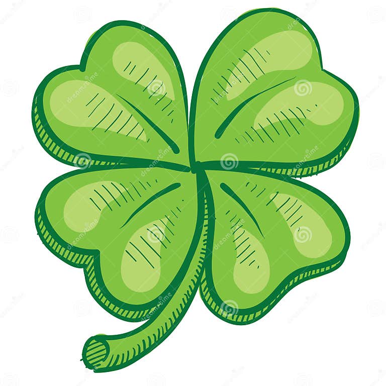 Four Leaf Clover Illustration Stock Vector - Illustration of leaf ...