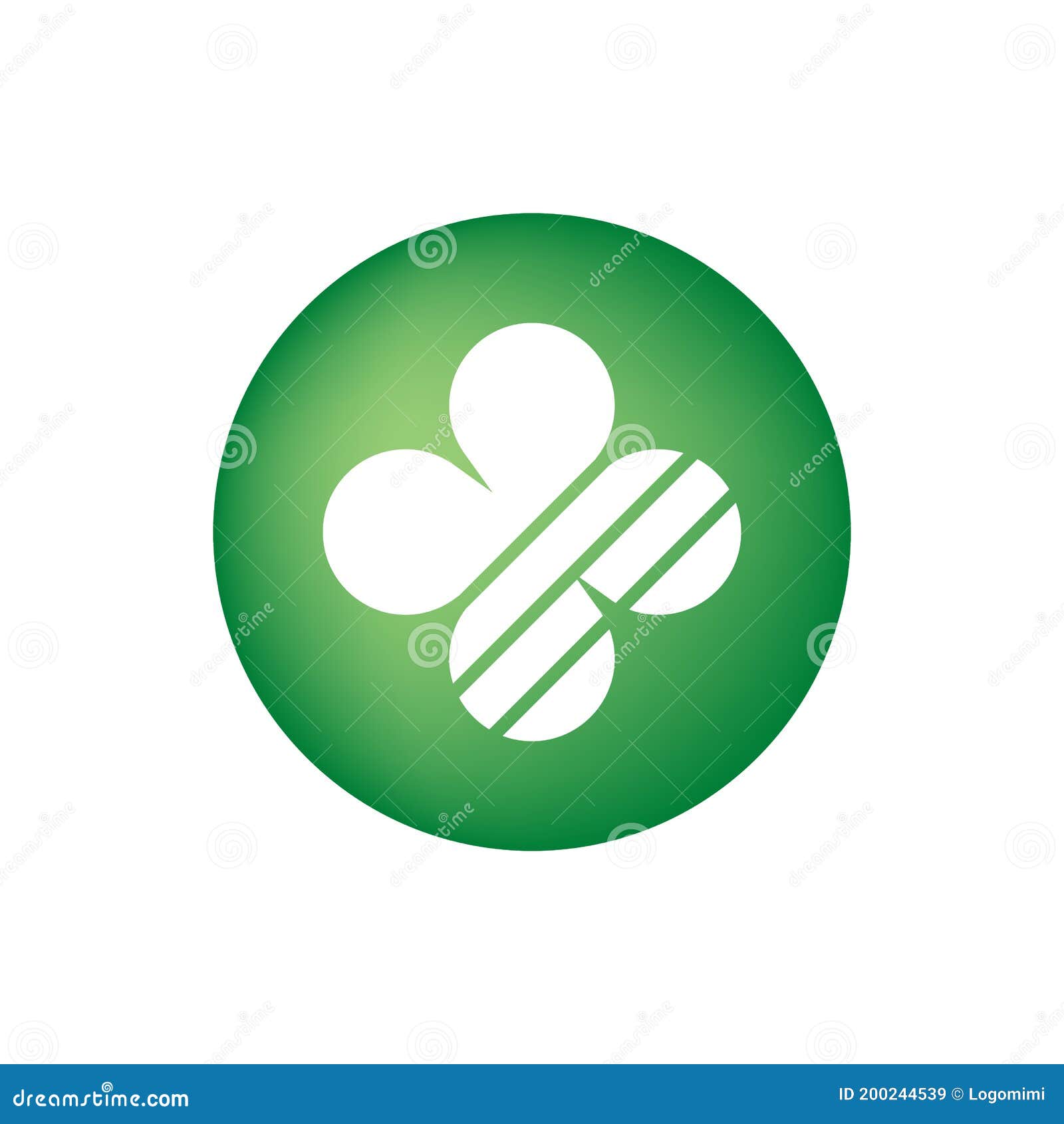 Four Leaf Clover Logo Icon, Abstract Shamrock Leaf Symbol Cartoon ...