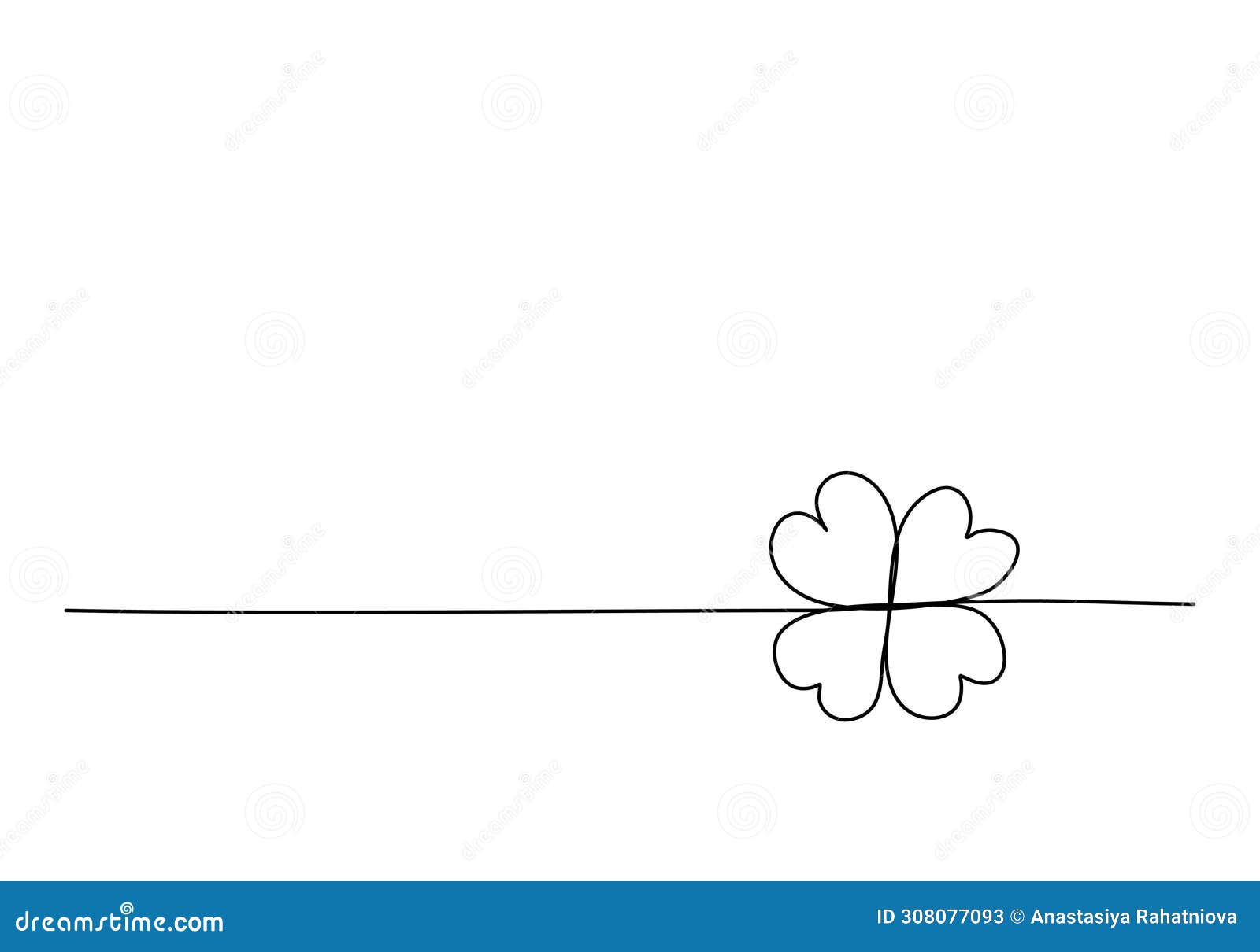 Four-leaf Clover, One Line Drawing Vector Illustration Stock Vector ...