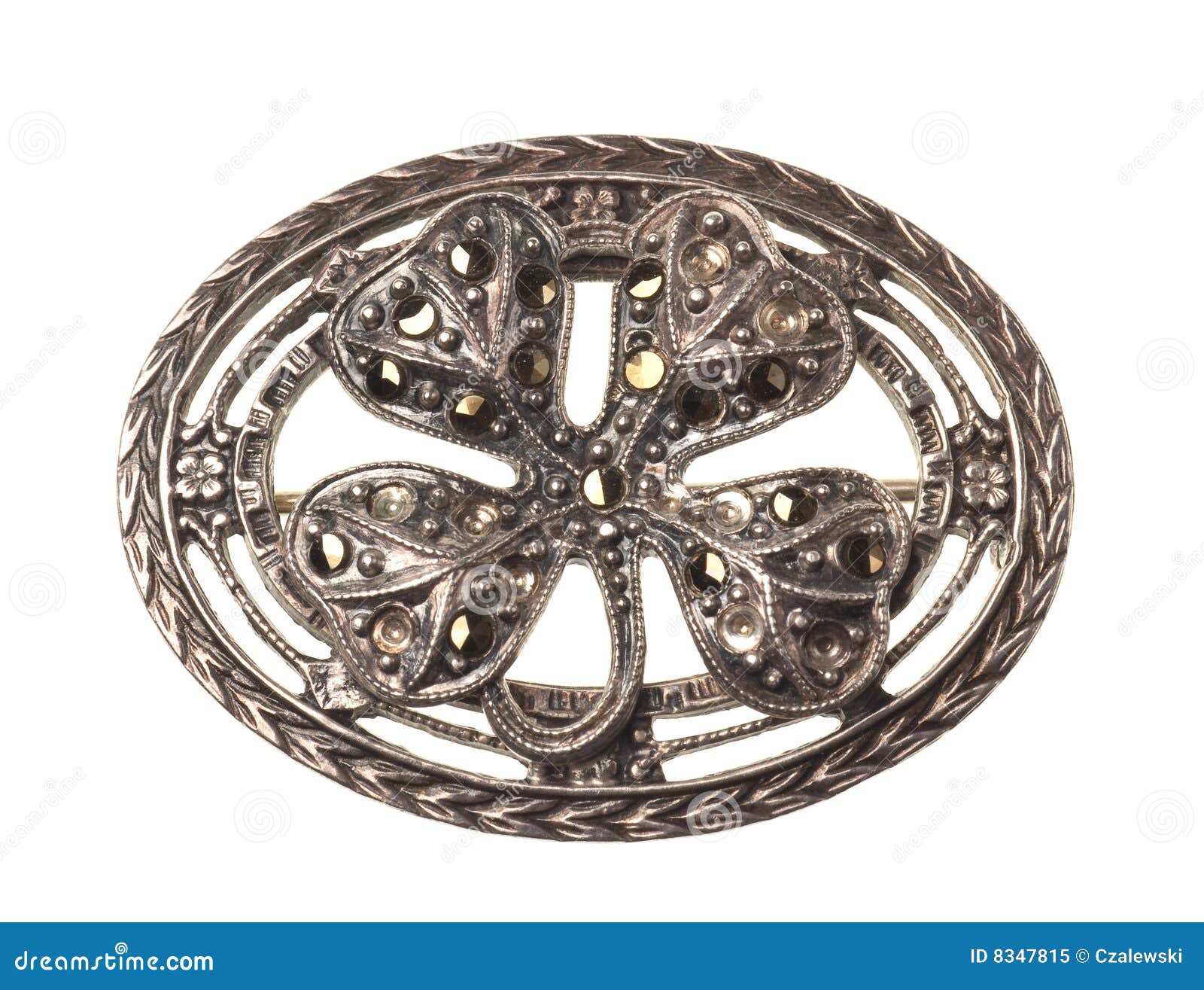 Four Leaf Clover Pin Isolated on White Background Stock Image - Image ...