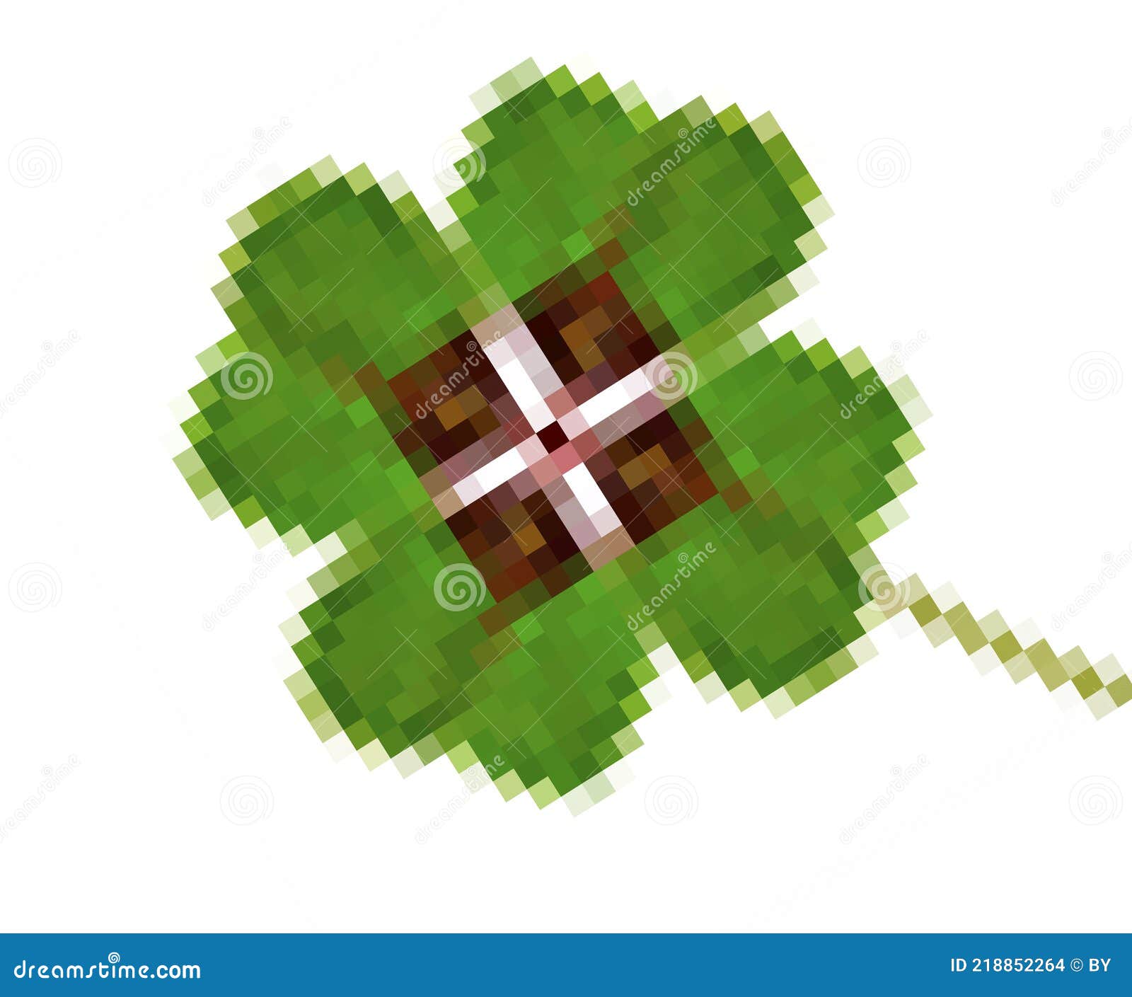 Leaf clover in pixel-art stock illustration. Illustration of resolution ...