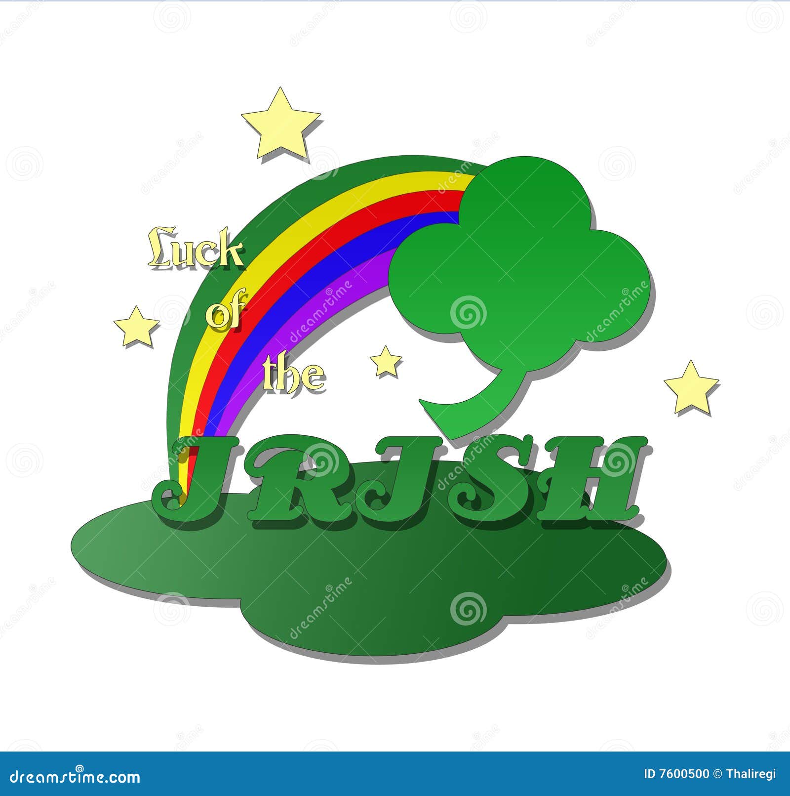 Four Leaf Clover with Rainbow Stock Illustration - Illustration of ...