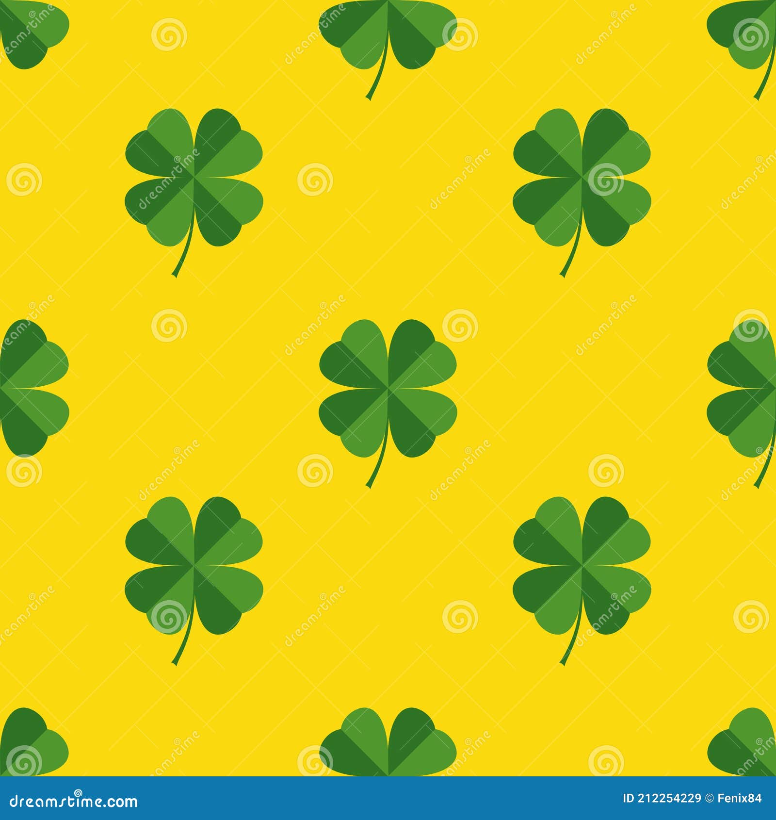 Four Leaf Clover Seamless Vector Pattern. Irish and Celtic Heraldic ...
